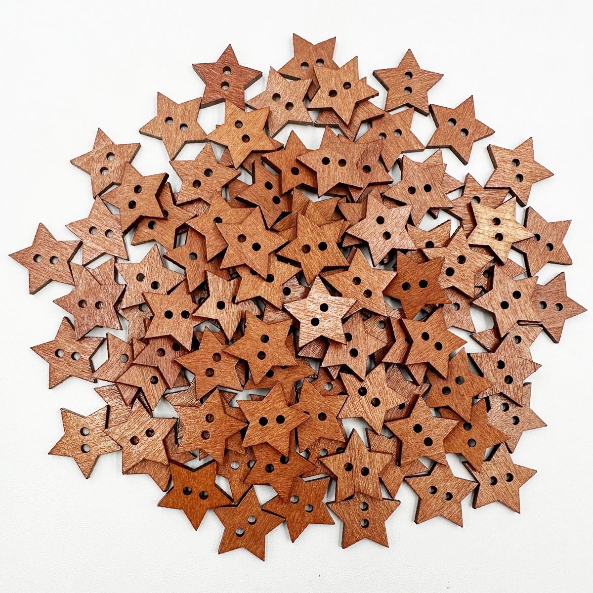 Amazon.com: Wooden Stars Buttons, Vintage Star 2 Holes Sewing Buttons ...