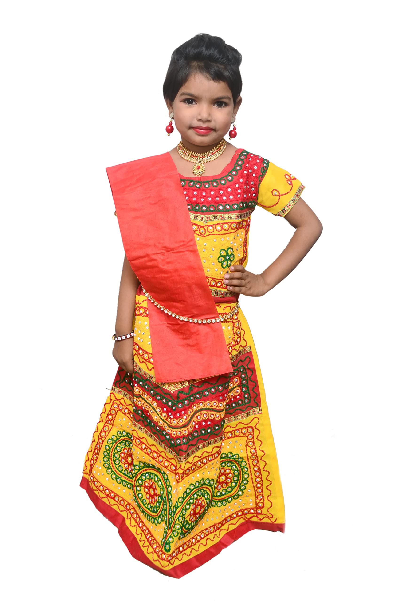 Buy Dress to Impress Dress to Impress Radha Rani Costume with Dupatta ...