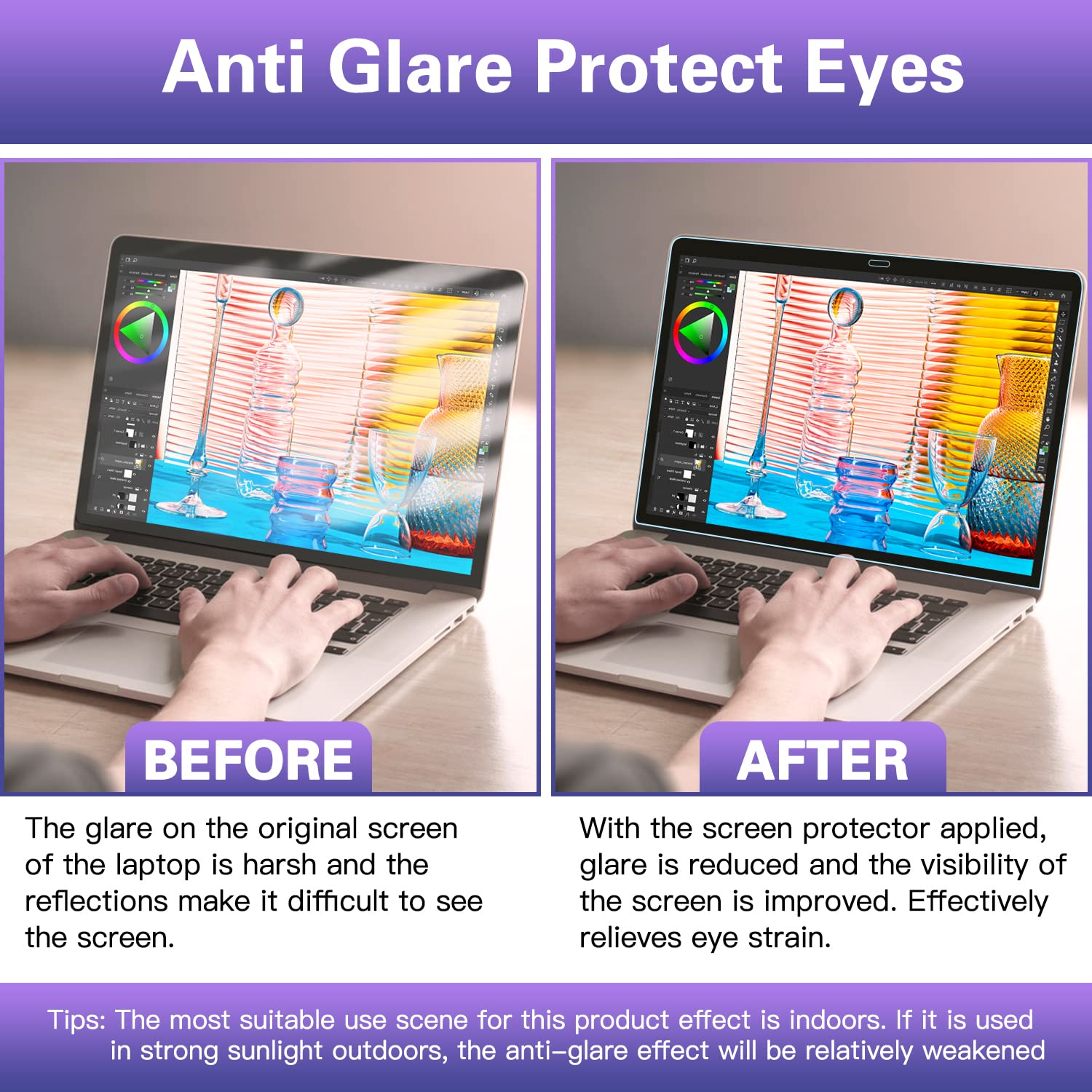 Snapklik.com : F FORITO 2-Pack Anti Blue Light Screen Protector Compatible