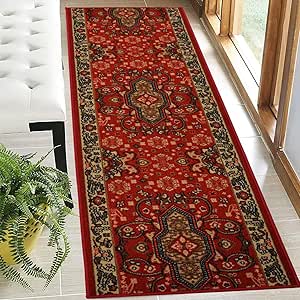 Amazon.com: Custom Size Runner Rug Classic Orient Design Red Color (36 ...