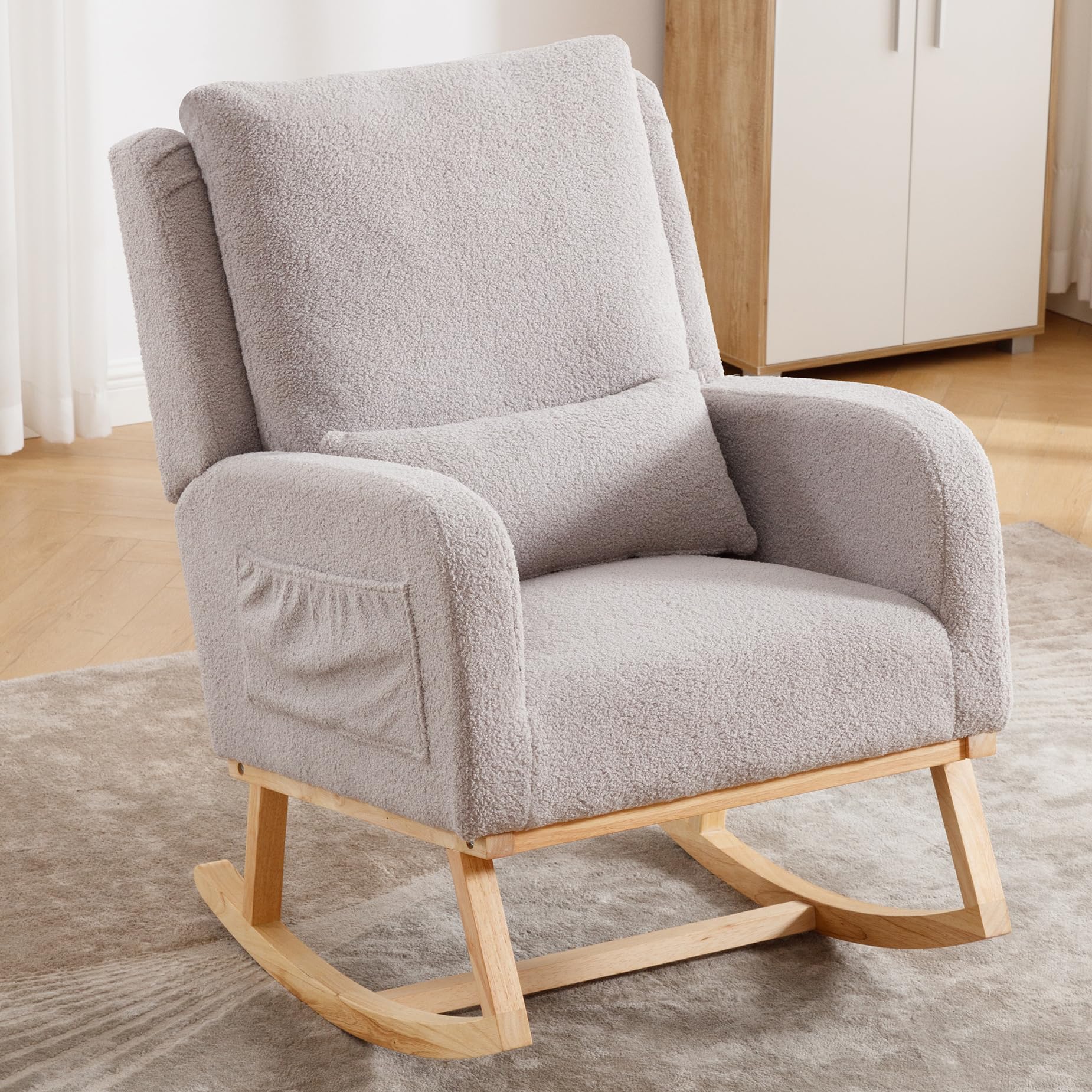 Amazon.com: HCHAIRH Rocking Chair Nursery, Sherpa Nursing Rocking ...