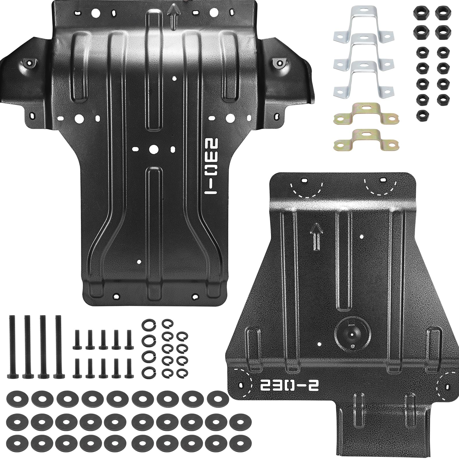 Amazon.com: Racewill 2PCS Front and Rear Lower Engine Skid Plate Splash ...
