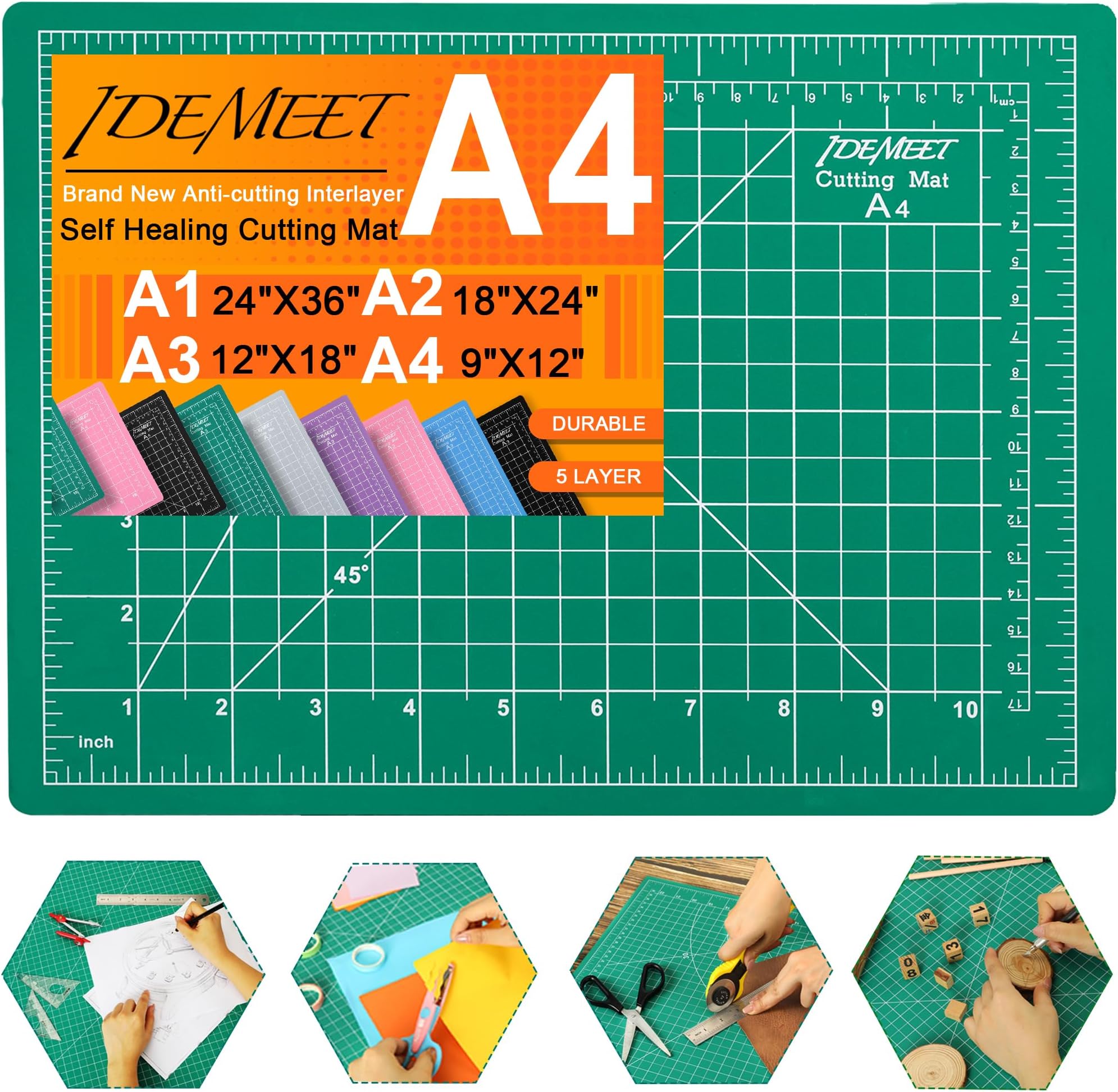 Amazon.com: OLFA 9" x 12" Self Healing Double Sided Cutting Mat (CM ...