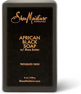 Amazon.com : SheaMoisture Bar Soap for Troubled Skin African Black Soap Cleanser with Shea ...