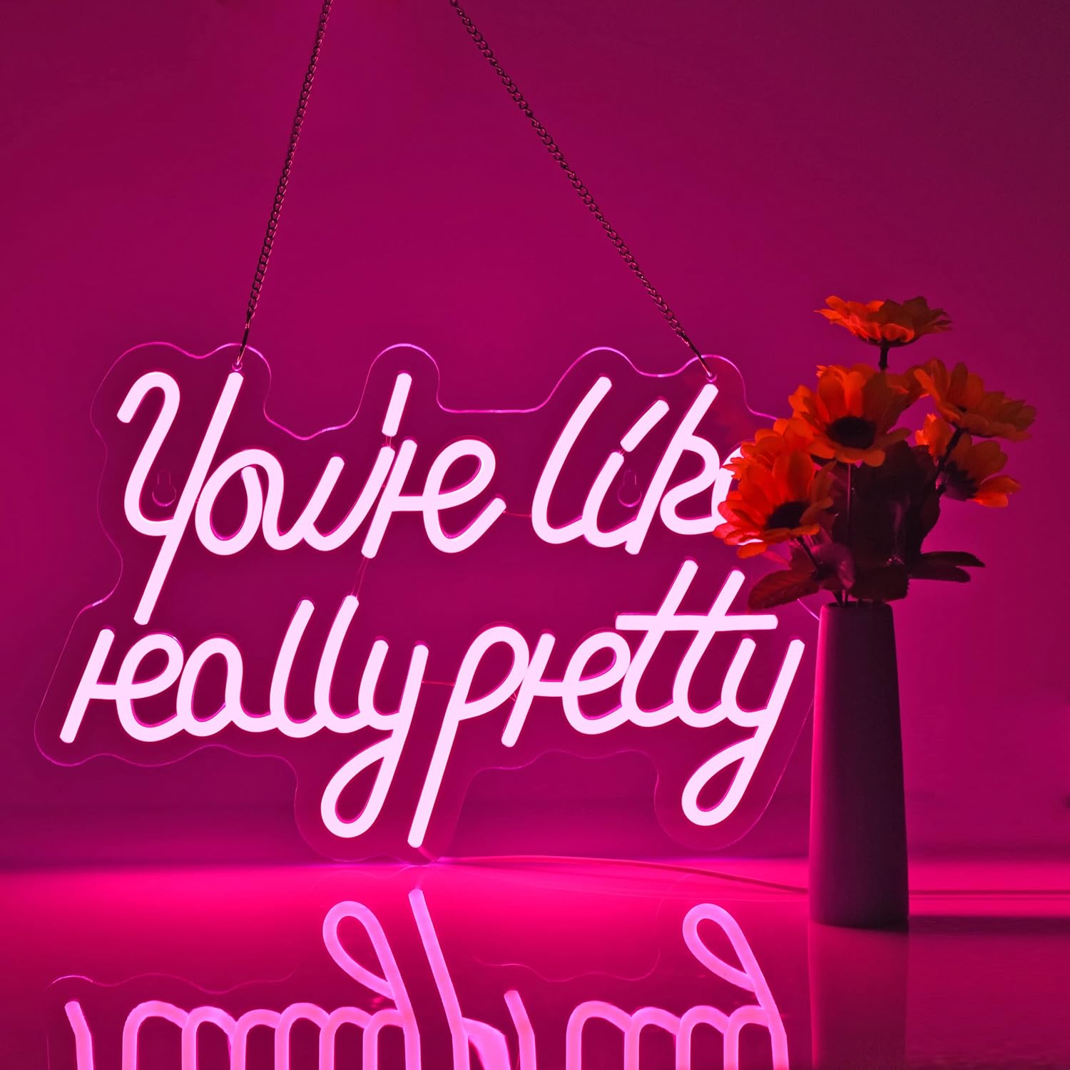 Amazon.com : You're Like Really Pretty Neon Sign Pink LED Neon Signs ...