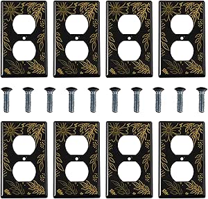 8 Pack Duplex Receptacle Wall Plates Kit,Plastic Wall Plates for ...