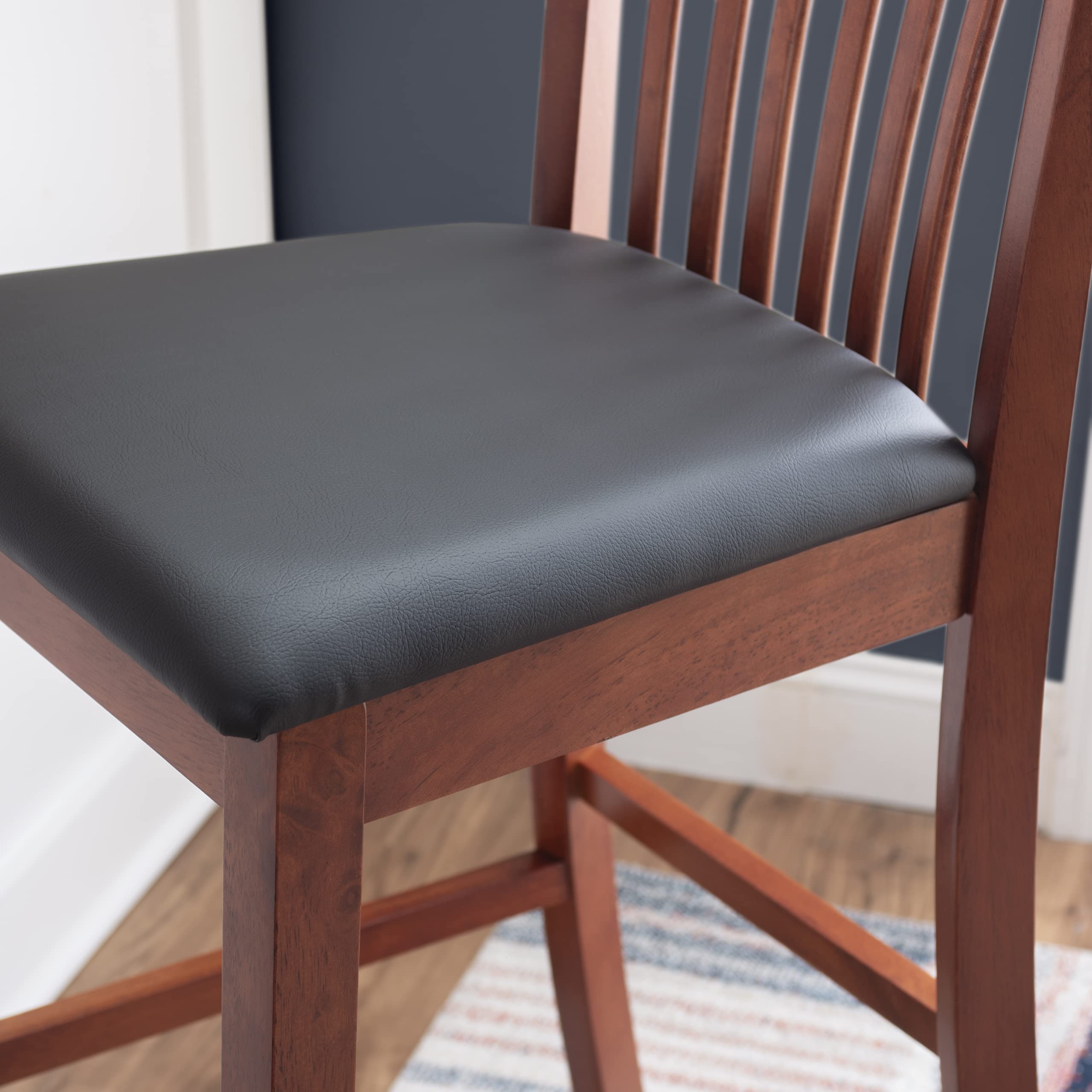 Linon Torino Collection Craftsman Bar Stool 30, Dark Cherry