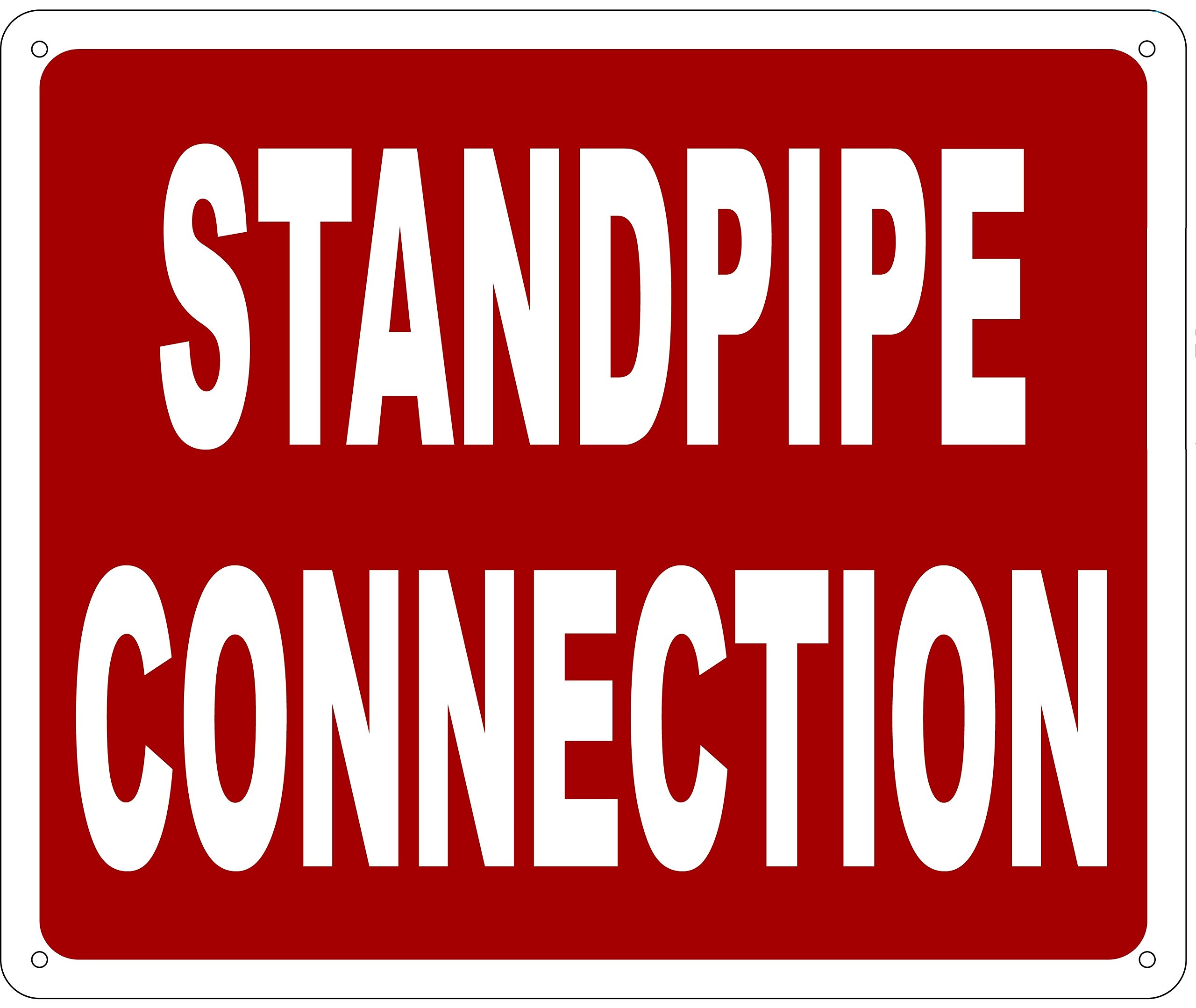 Standpipe Connection Sign (Aluminium Reflective, RED 10x12): Amazon.com ...