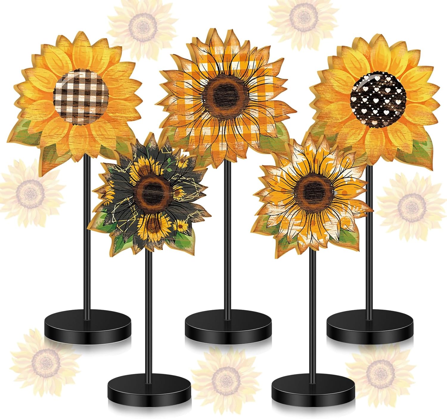 Amazon.com: Yousoontic 5 Pcs Summer Wooden Tabletop Decor Freestanding ...