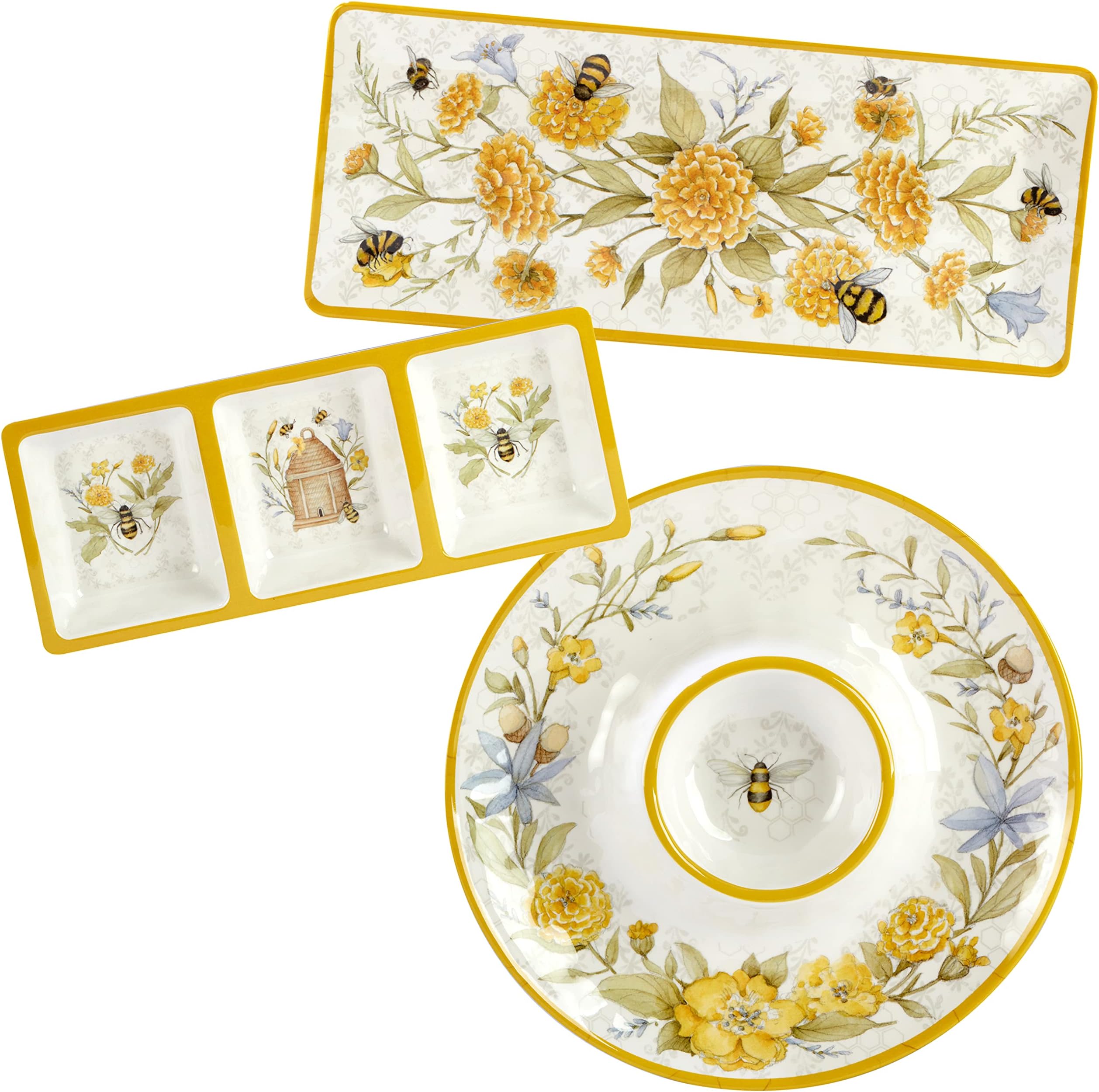 Amazon.com: Certified International Bee Sweet 6" Canape/Luncheon Plates ...