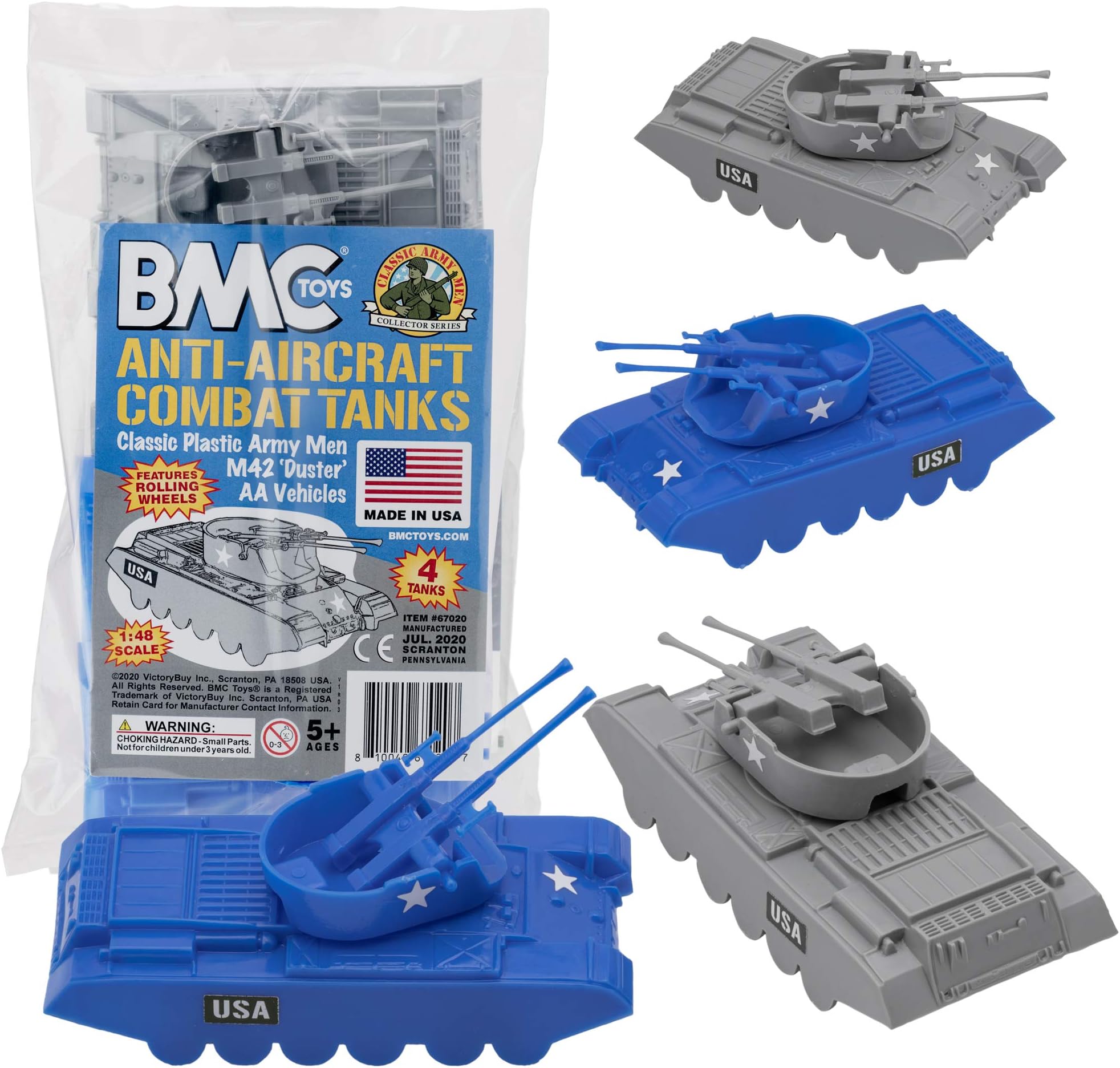 Amazon.com: BMC Classic Payton Anti-Aircraft Tanks - 4pc Tan Green ...