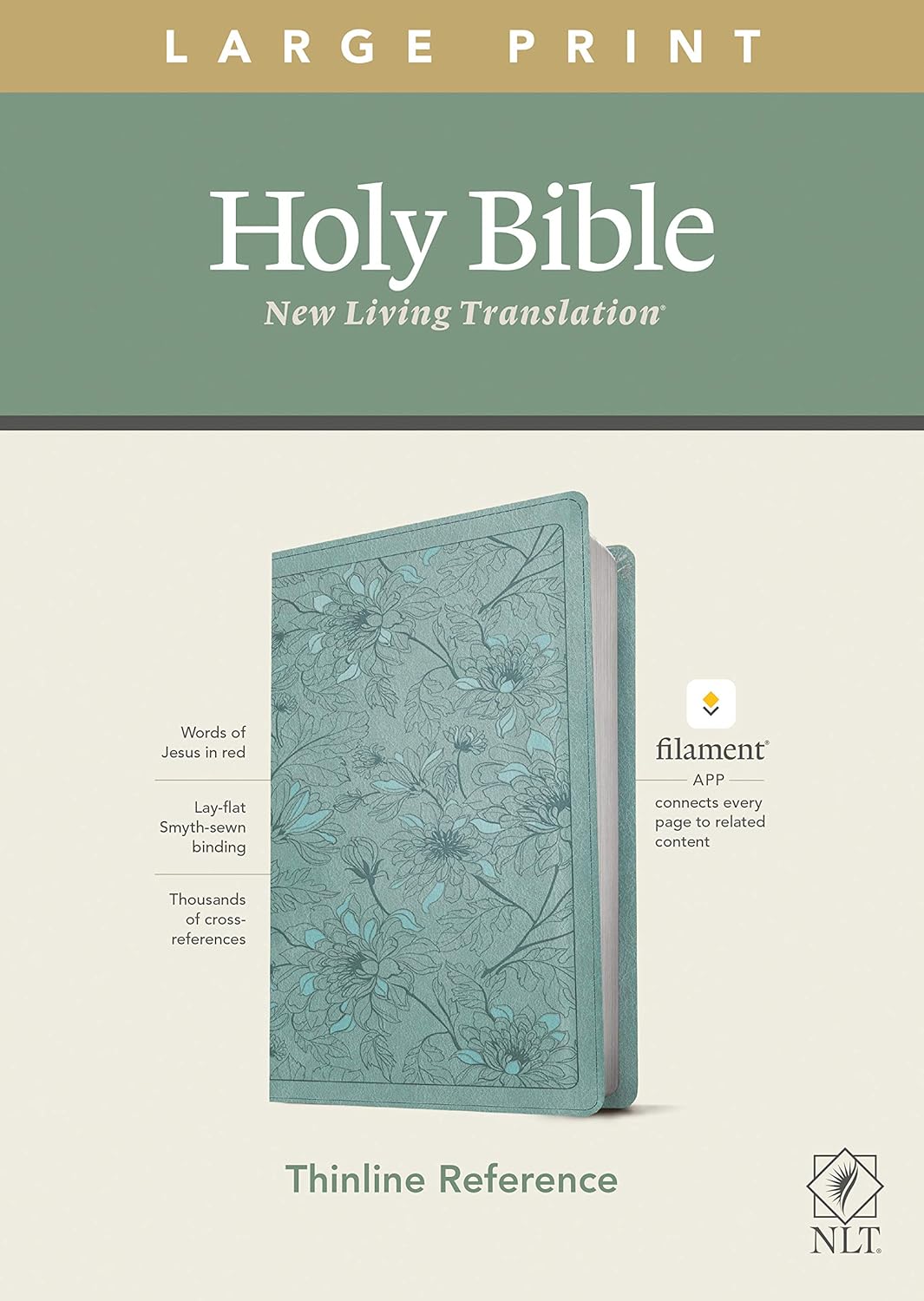 NLT Large Print Thinline Reference Bible, Filament Enabled (LeatherLike ...