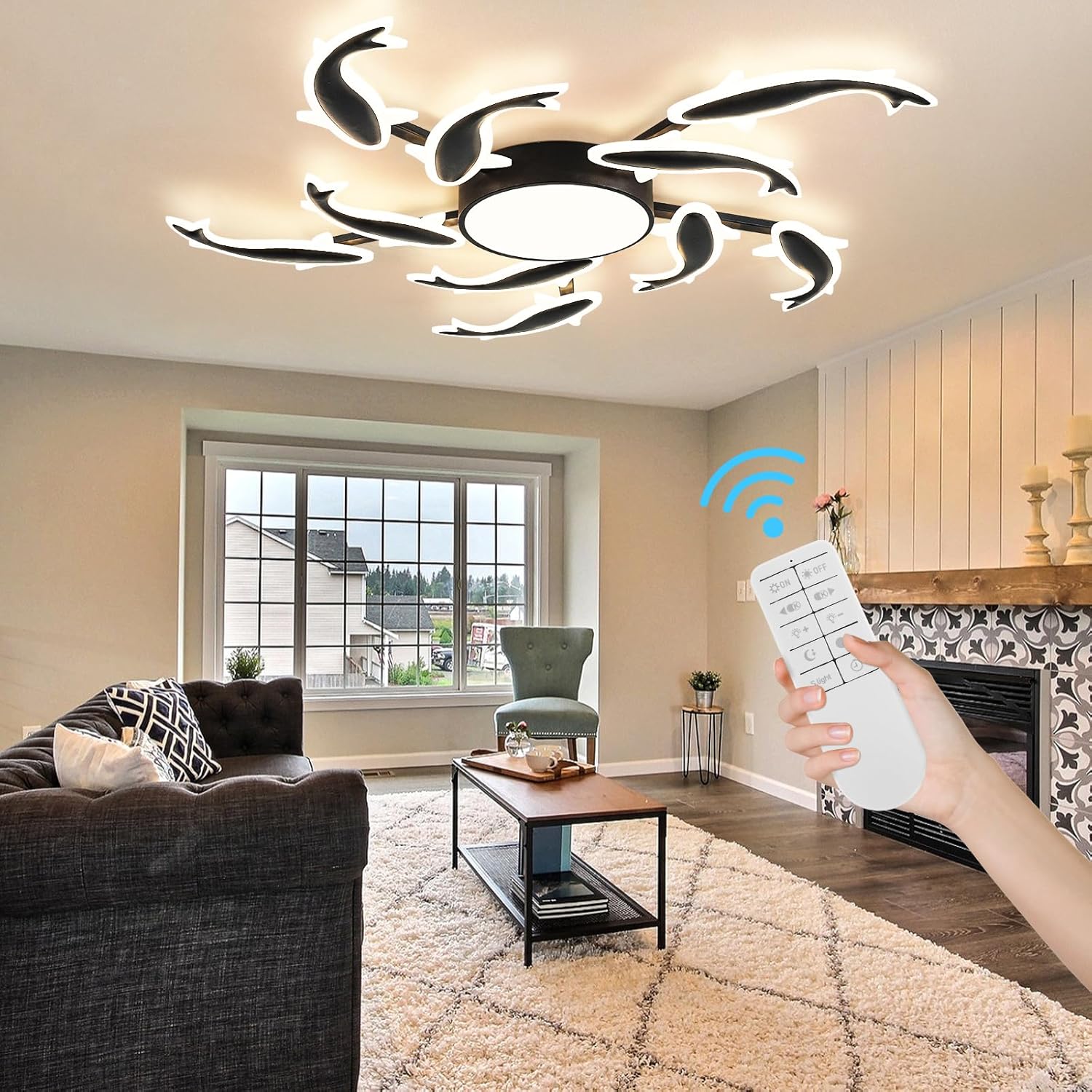 Shine LUEST Modern Ceiling Light Fixtures Dimmable 3000-6000K Kitchen ...