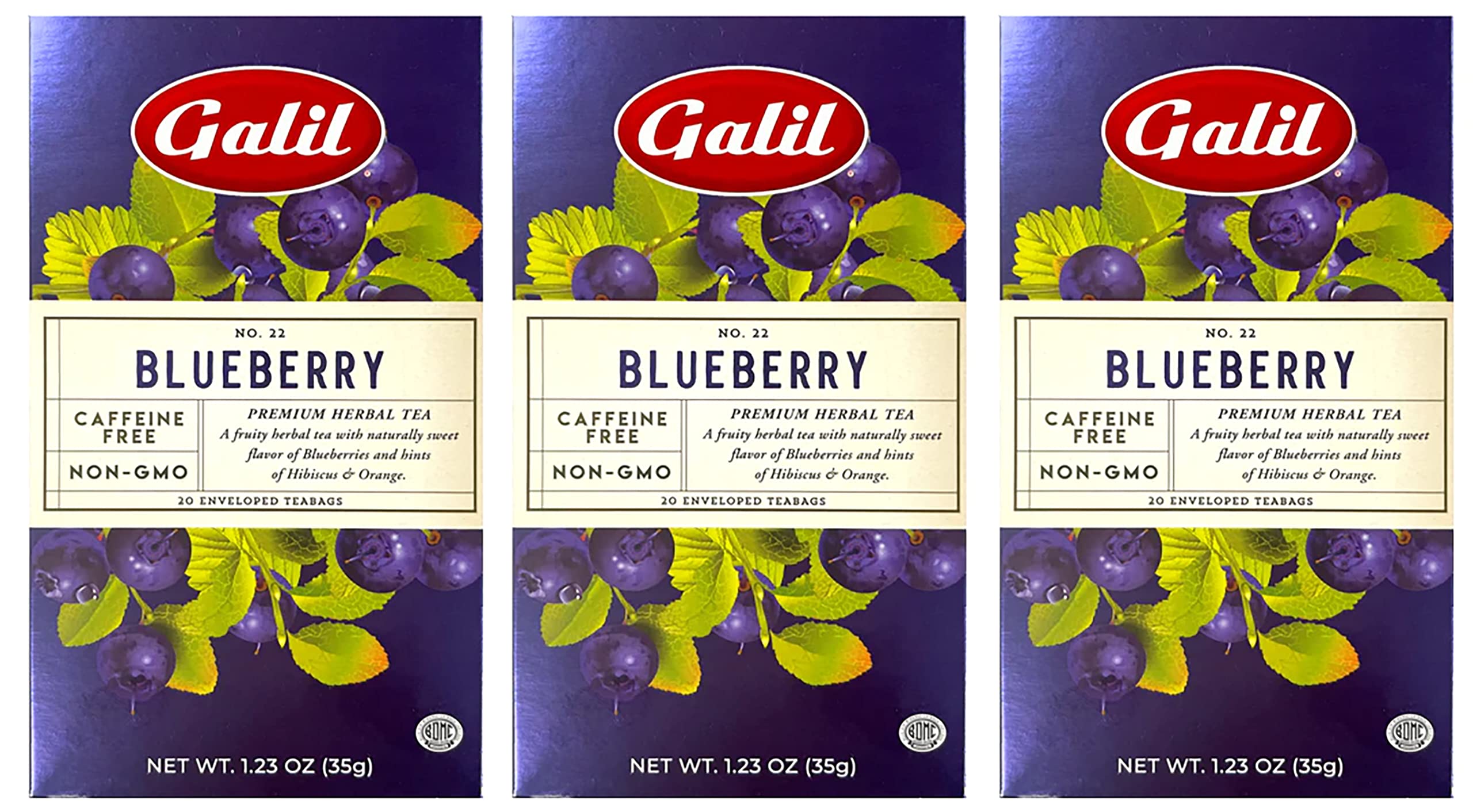 Snapklik.com : Galil Blueberry Tea Pack Of 3 Caffeine-Free Herbal Tea ...