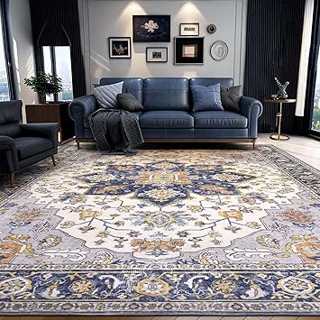 Amazon.com: AUKOW Vintage Washable Area Rug - Soft Oriental 9x12 ...