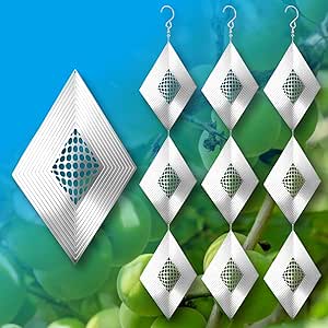 Amazon.com: JIGUMIO Shiny Metal Bird Reflectors Wind Spinners 360° Wind ...