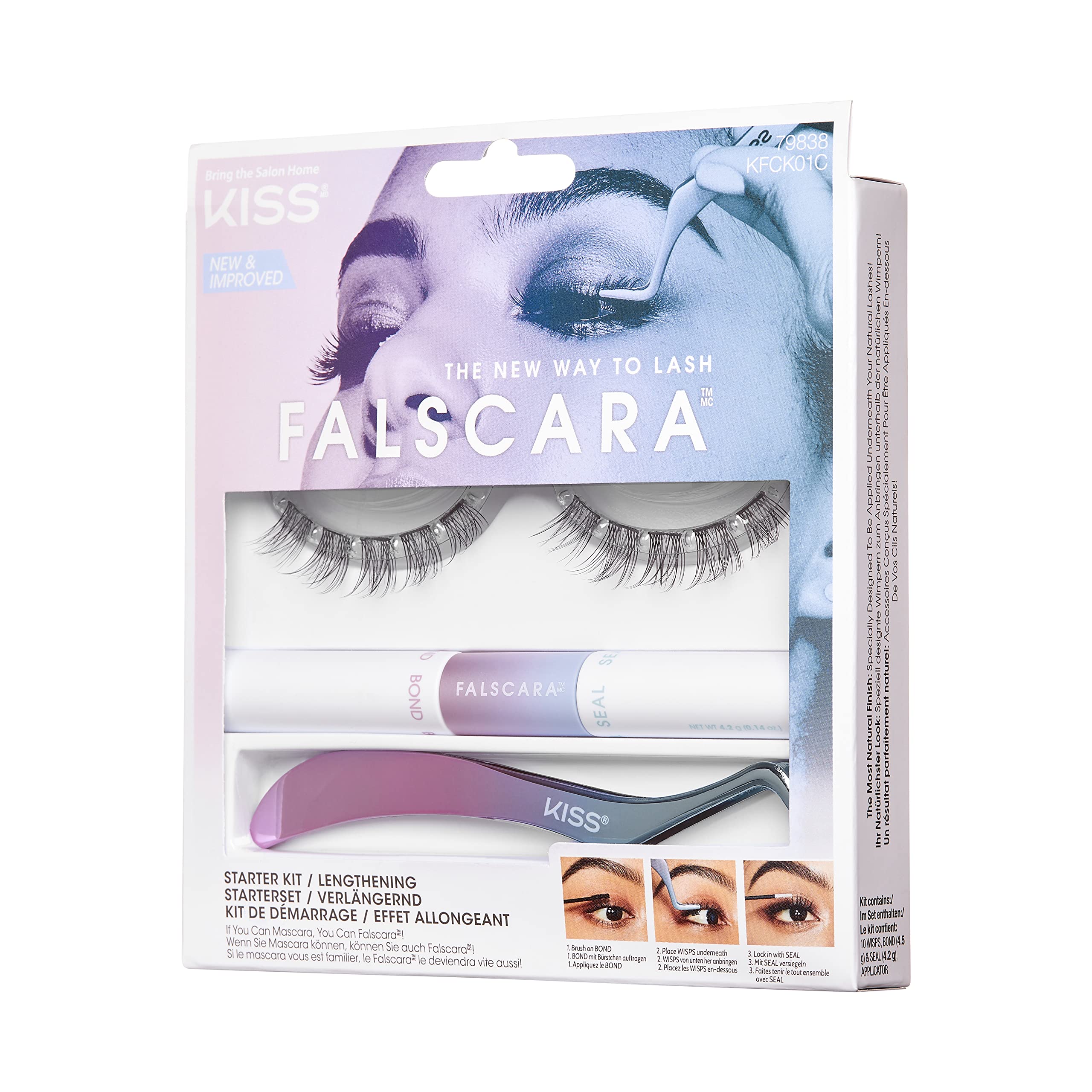 KISS Falscara DIY Lash Extension Starter Kit With 10 Eyelash ...