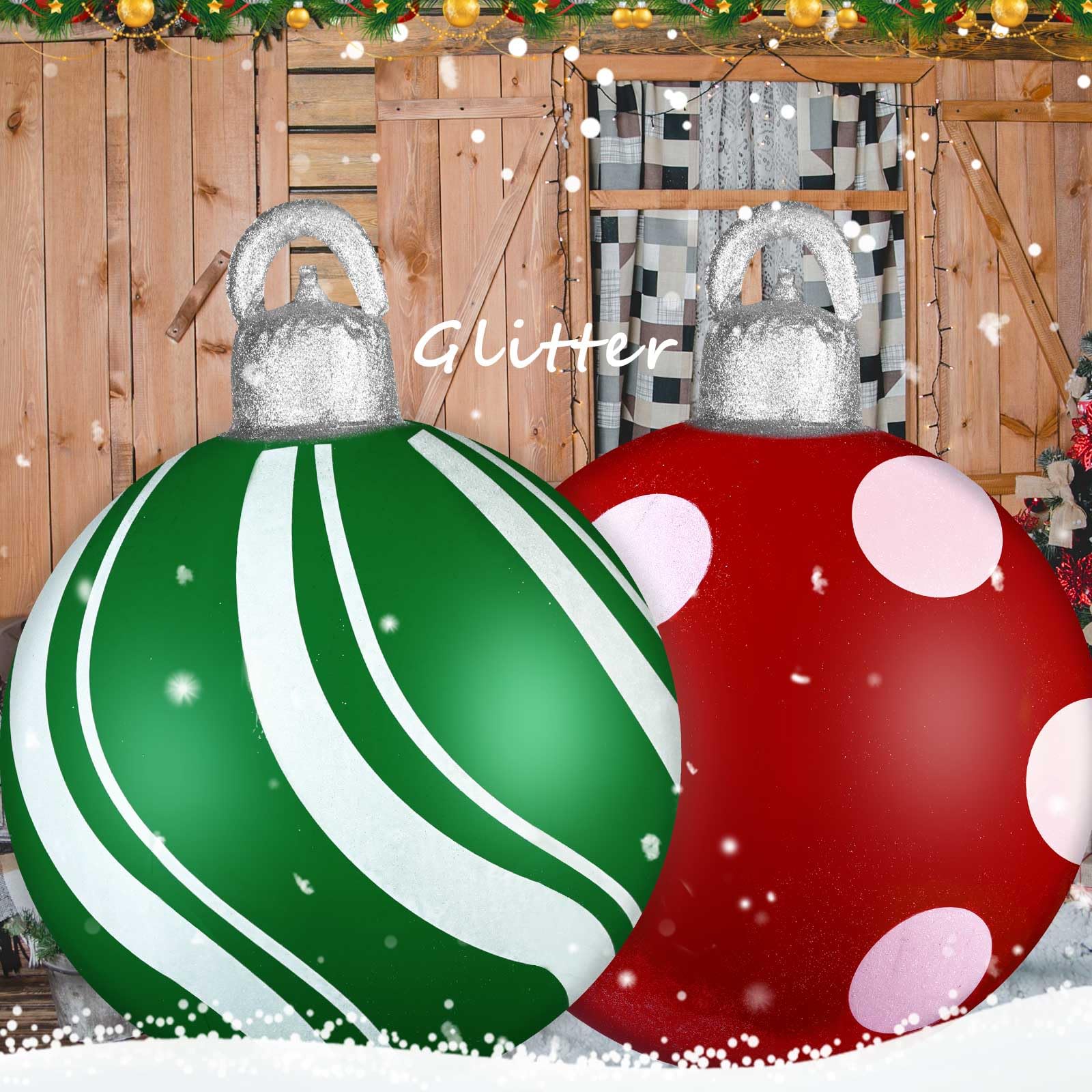 Amazon.com: Jetec 2 Pcs 18 Inch Giant Christmas Inflatable Print Balls ...