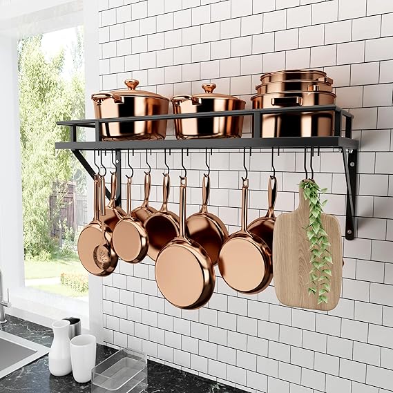 Amazon.com: KES 30-Inch Kitchen Pan Pot Rack Wall Mounted Hanging ...