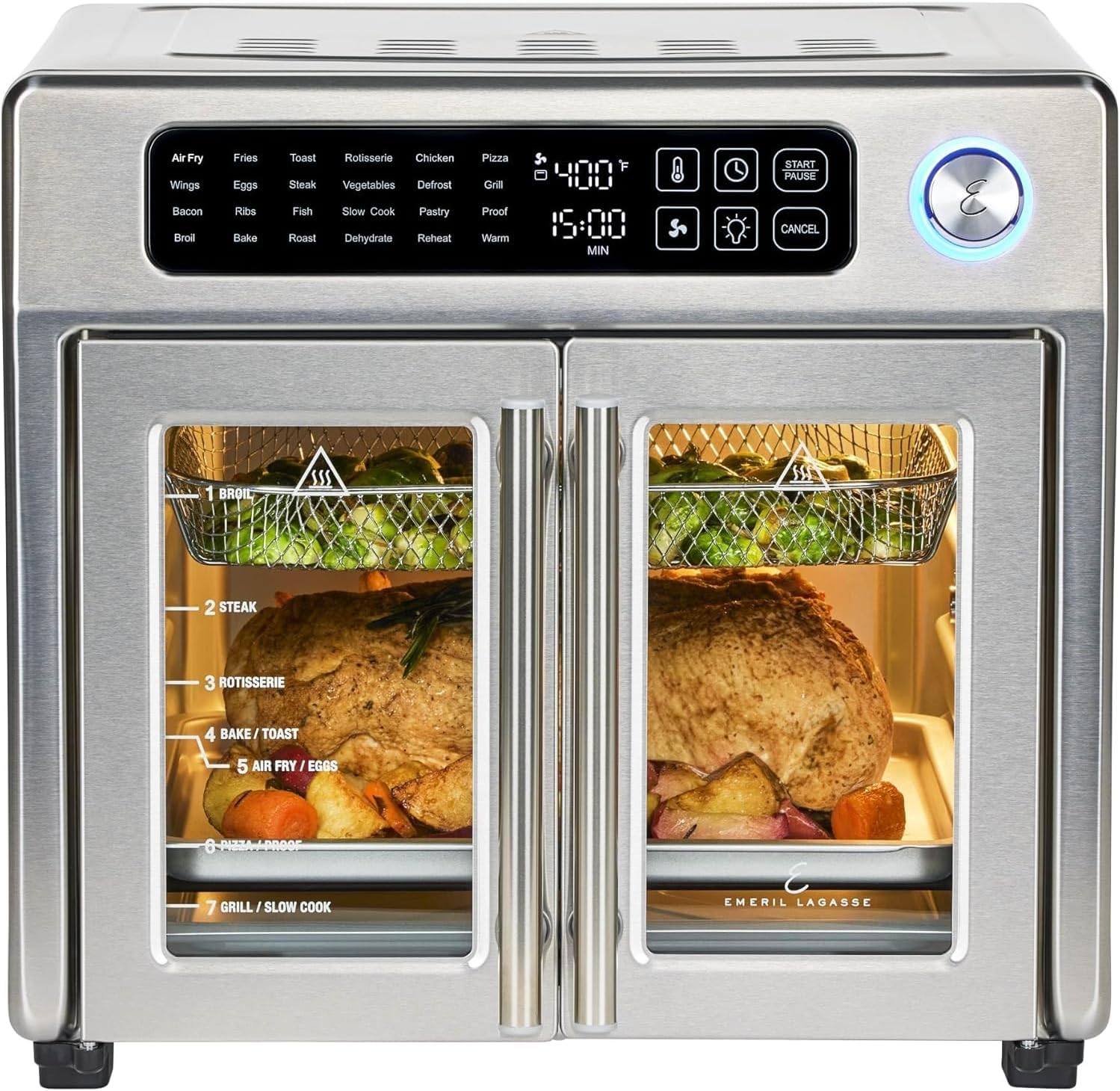Amazon.com: Gourmia Digital Air Fryer Toaster Oven with Single-Pull ...