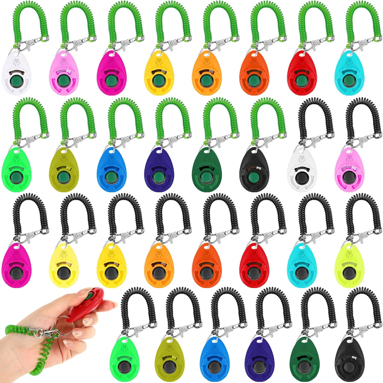 Amazon.com : Hiboom 30 Pcs Dog Training Clicker Bulk Colorful Pet ...