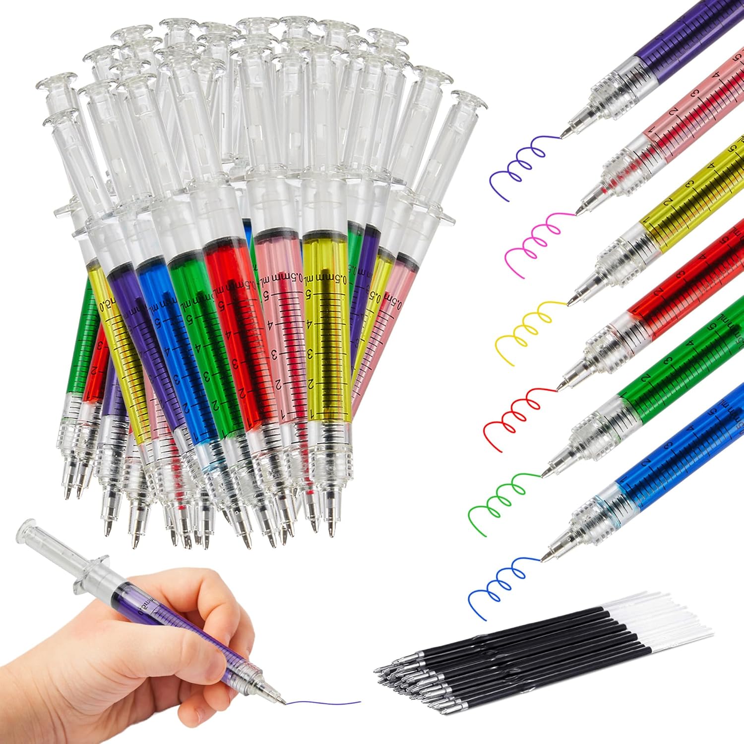 Amazon.com : Playbees Syringe Pens Multi-Color Matched Colored Inks ...