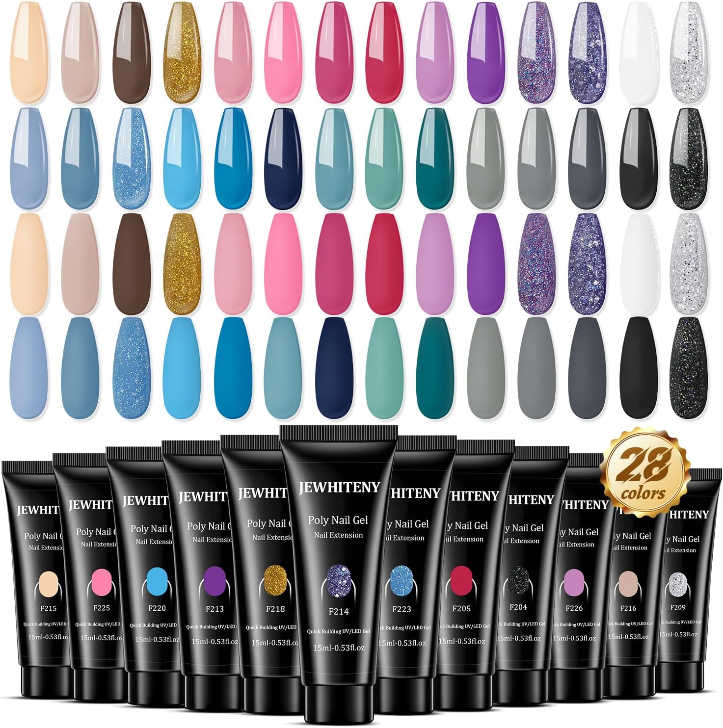 Amazon.com: Modelones Poly Nail Gel Set, 6 Colors Pink Confetti ...