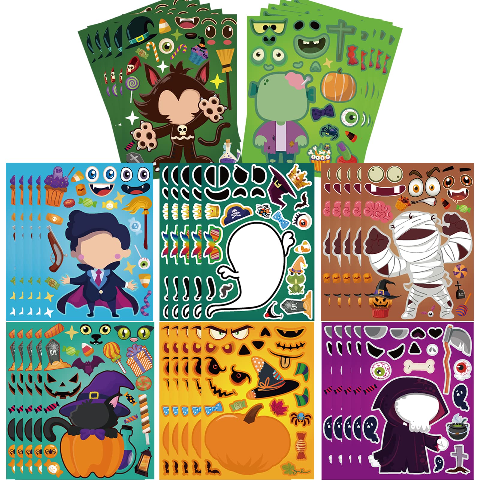 Snapklik.com : 40 Sheets Halloween Stickers Party Favors For Kids ...