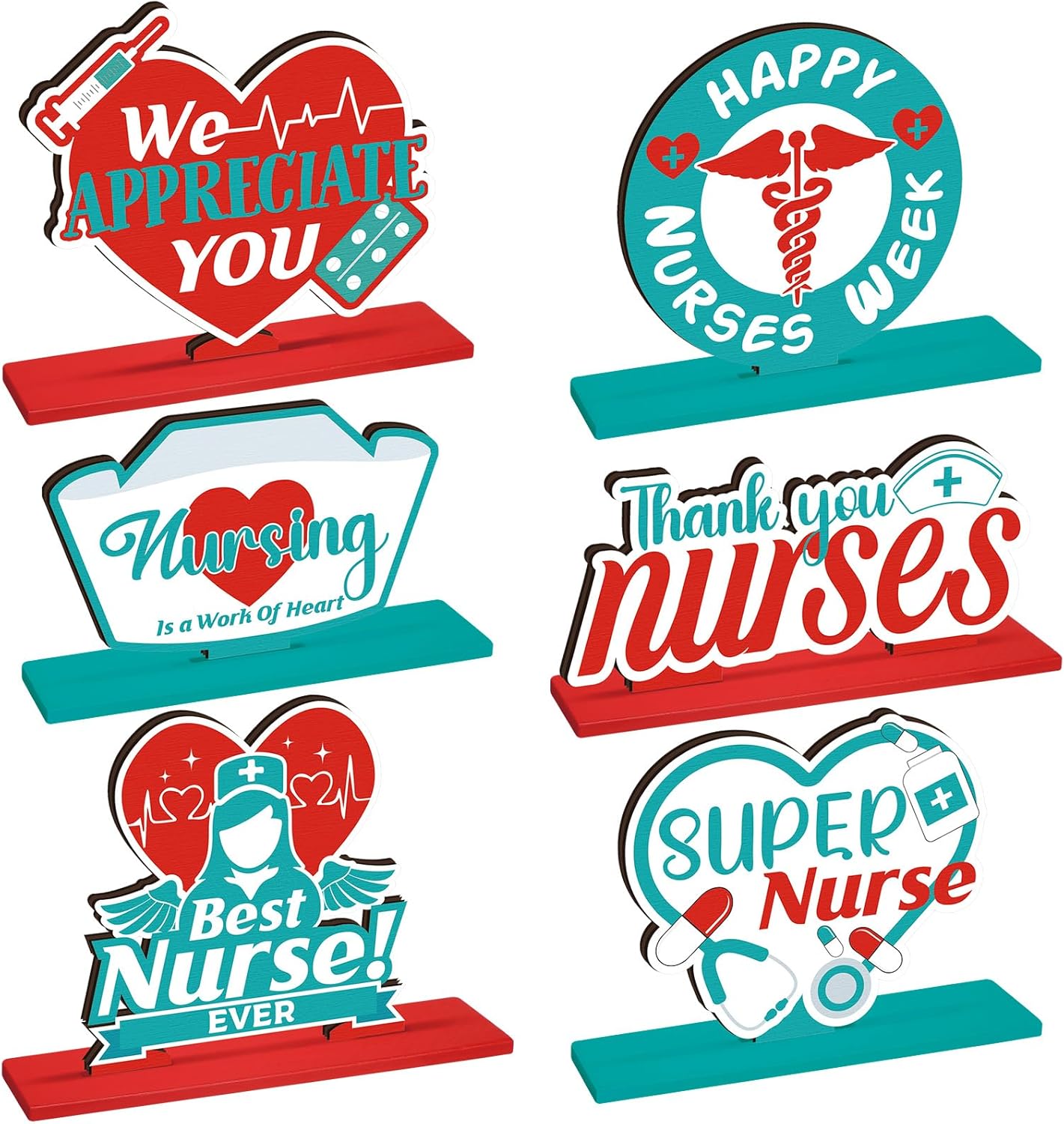 Amazon.com: Suzile 6 Pcs Thank You Nurse Table Centerpieces Nurses ...
