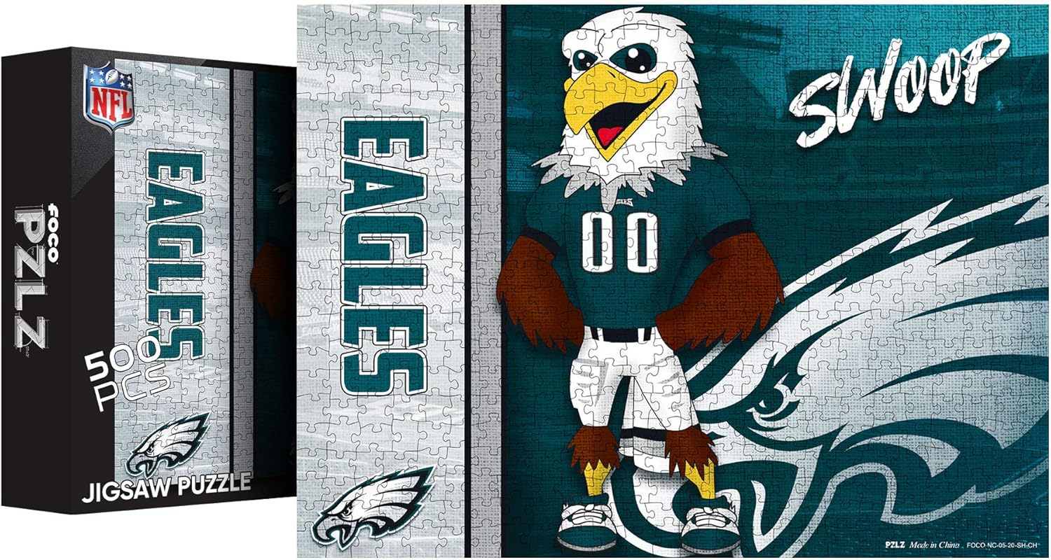 Amazon.com : FOCO Swoop NFL Philadelphia Eagles NFL Mascot 500 Piece ...