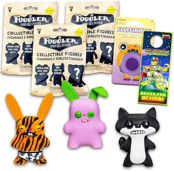 Amazon.com: Fuggler Figure Blind Bags for Kids - Bundle with 3 Mystery ...