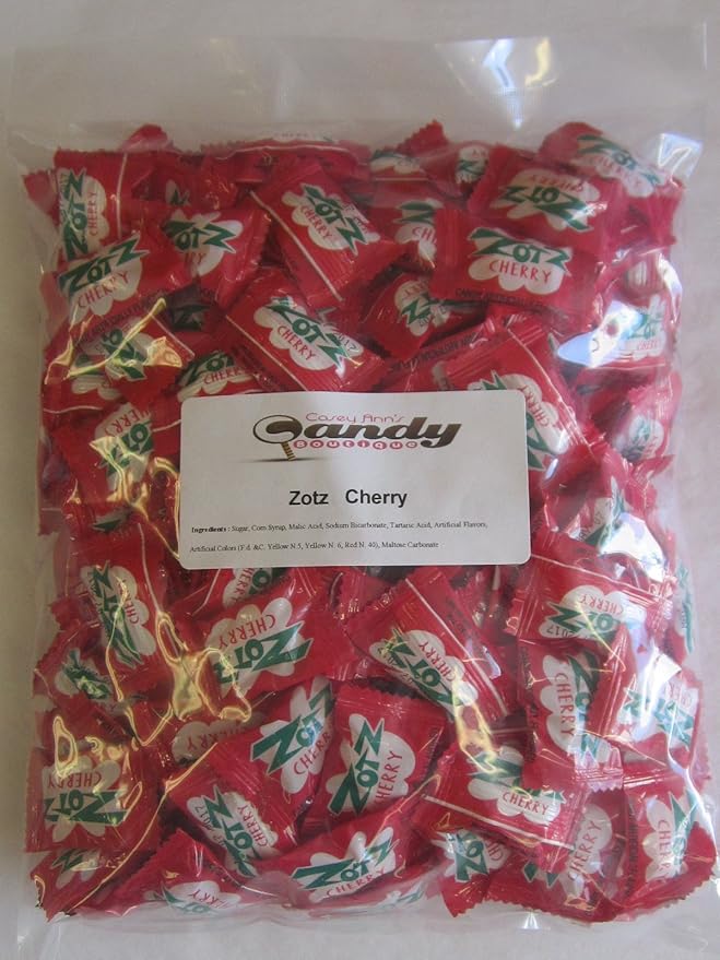 Amazon.com : Zotz Fizzy Candy Cherry Flavored 2lb 170 Pieces : Taffy ...