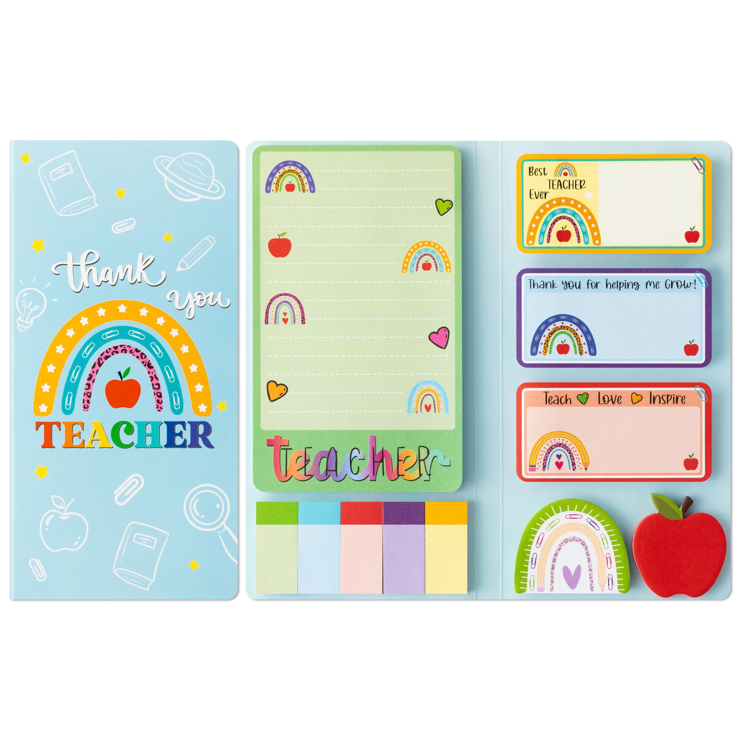 Amazon.com : Xqumoi Boho Rainbow Teacher Sticky Notes Set, 550 Sheets ...