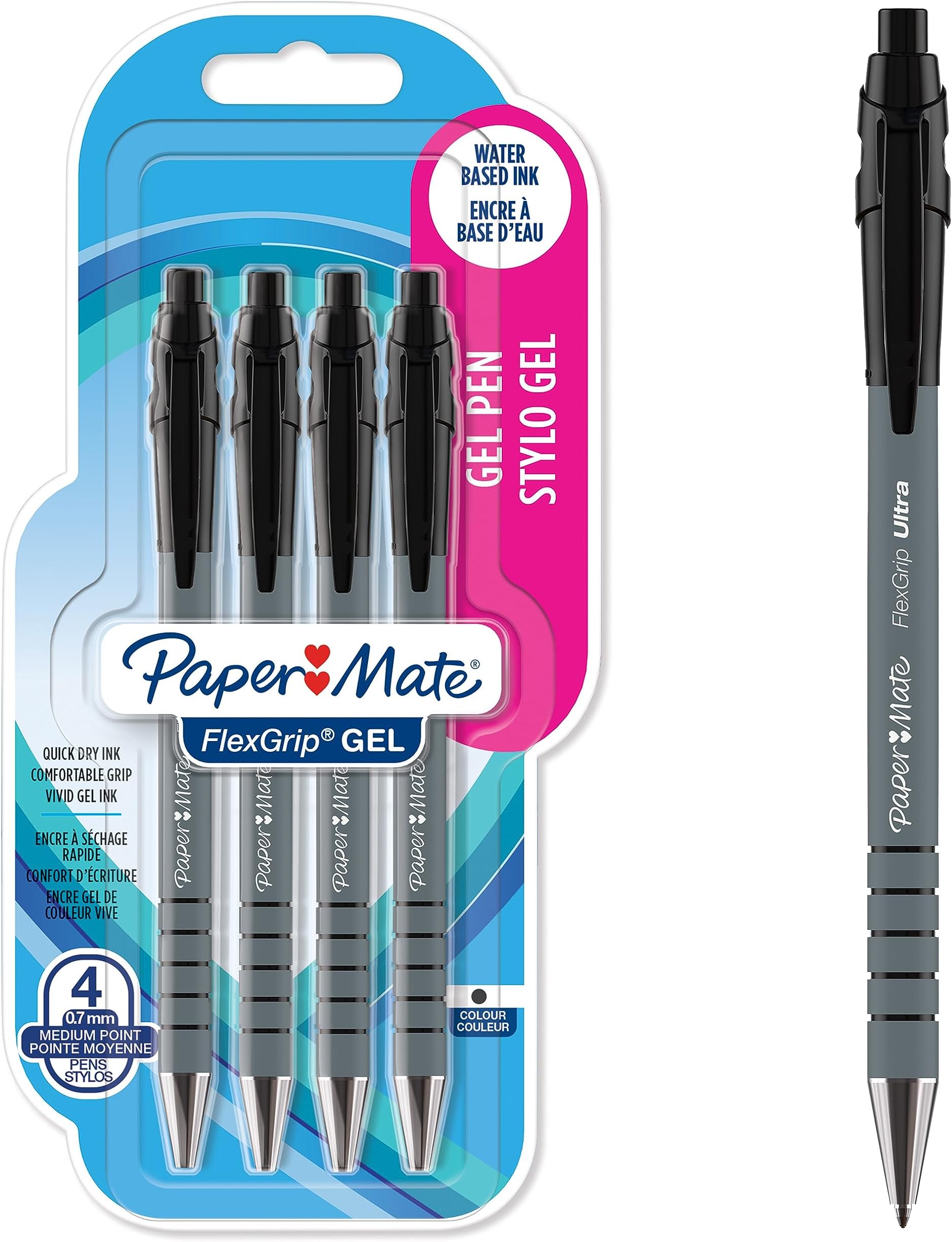 Paper Mate Gel Pens, Smooth Needle Point (0.5 mm), Black, 12 Count ...