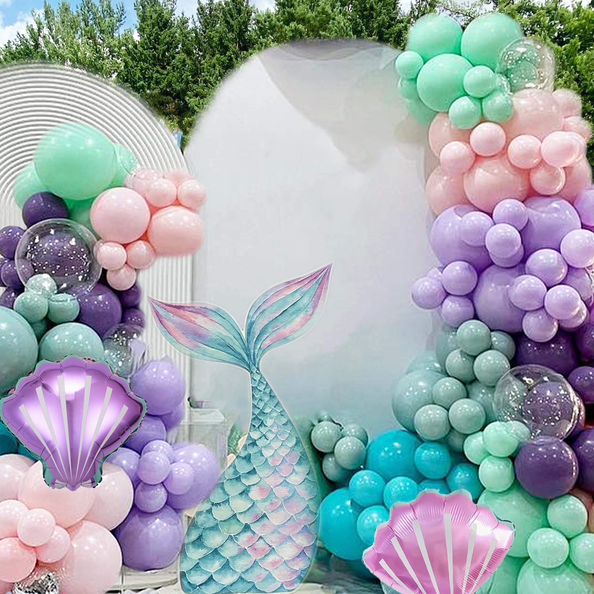 Amazon.com: 158Pcs Mermaid Balloons Garland Arch Kit with Green Pink ...