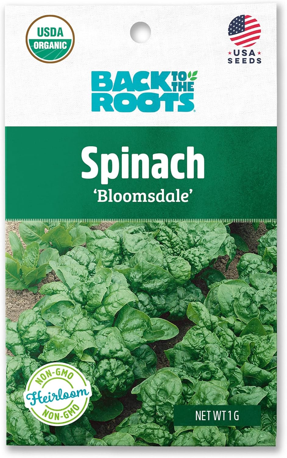 Amazon.com : Back to The Roots 100% Organic Seed Packet - Spinach ...