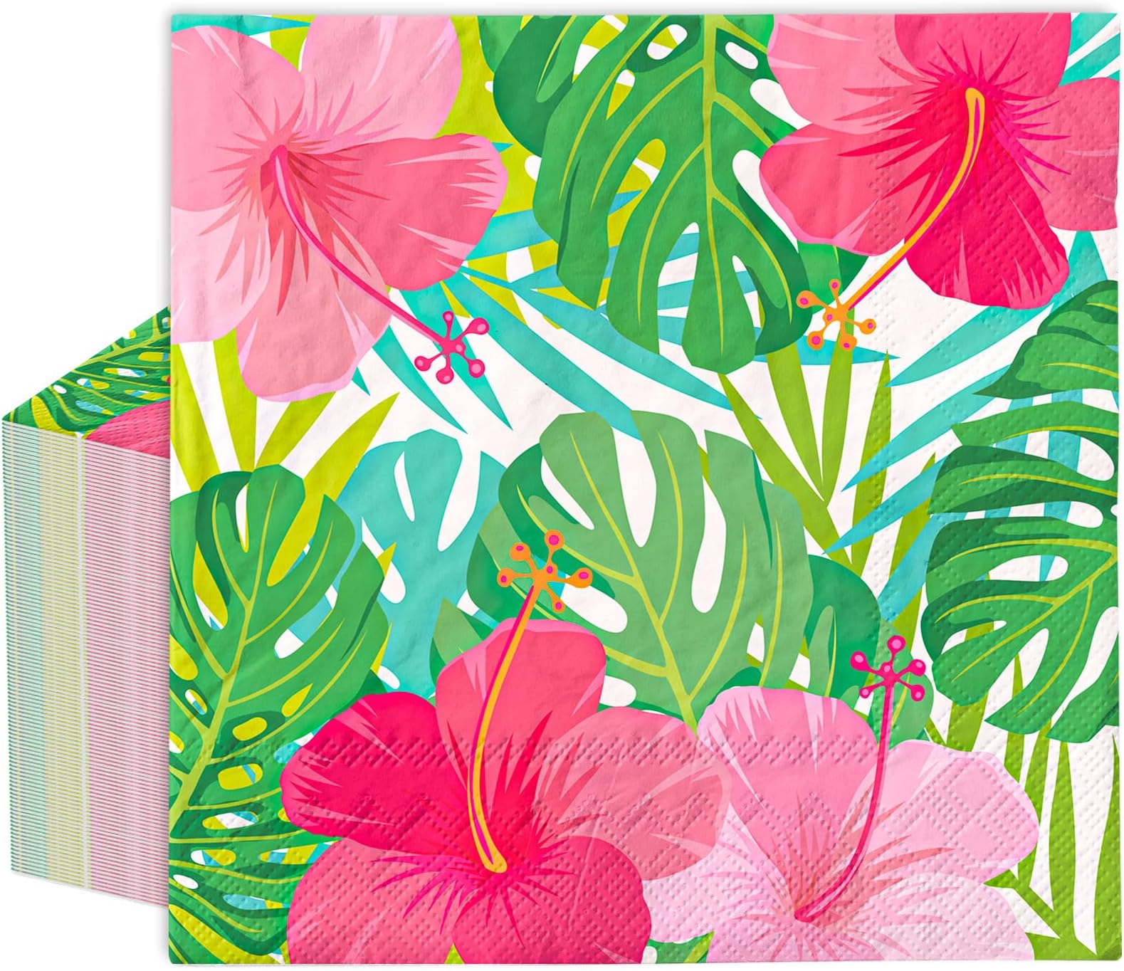 Amazon.com | Tropical Palm Leaves Napkins Disposable Hawaiian Luau ...