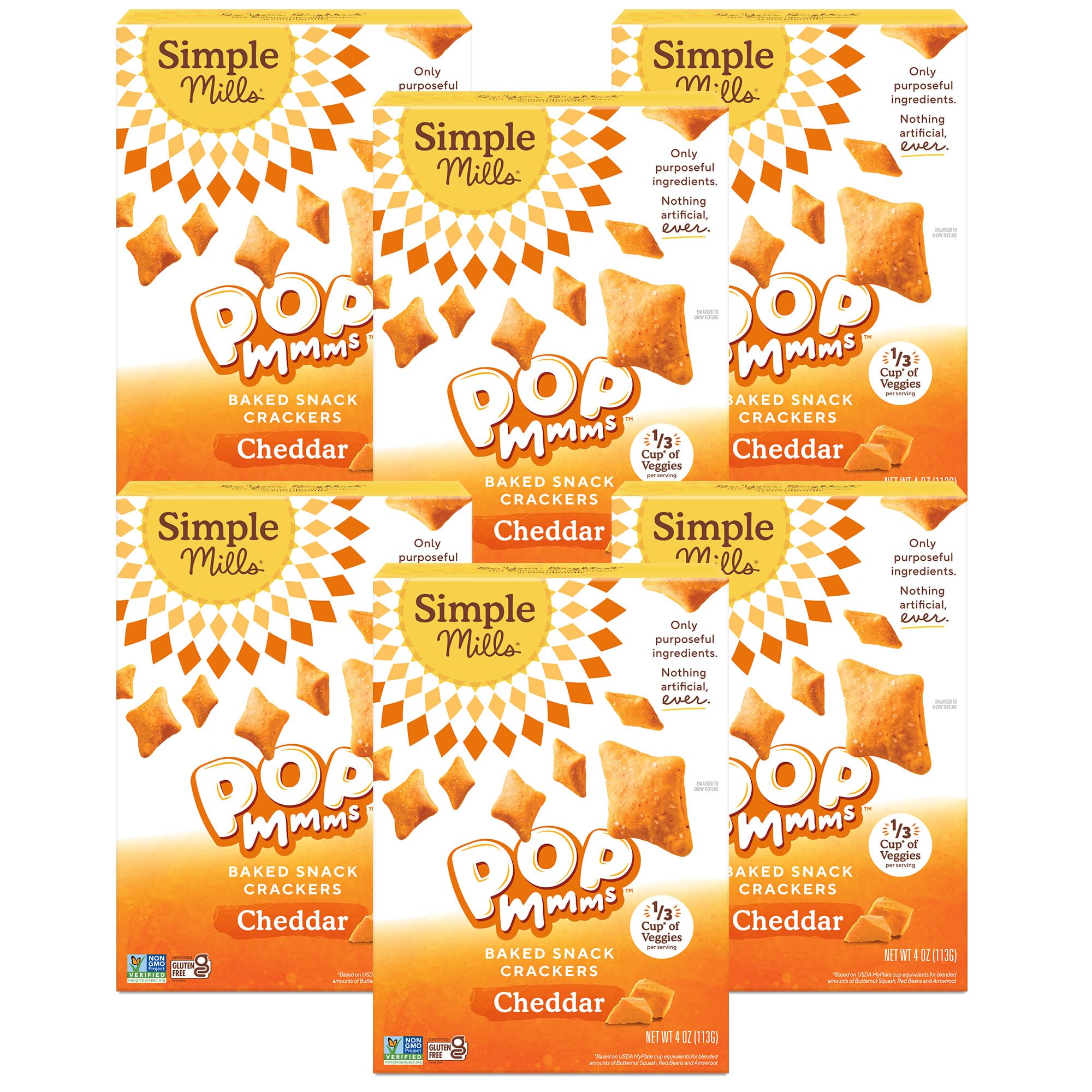 Amazon.com : Simple Mills Pop Mmms Veggie Flour Baked Snack Crackers ...