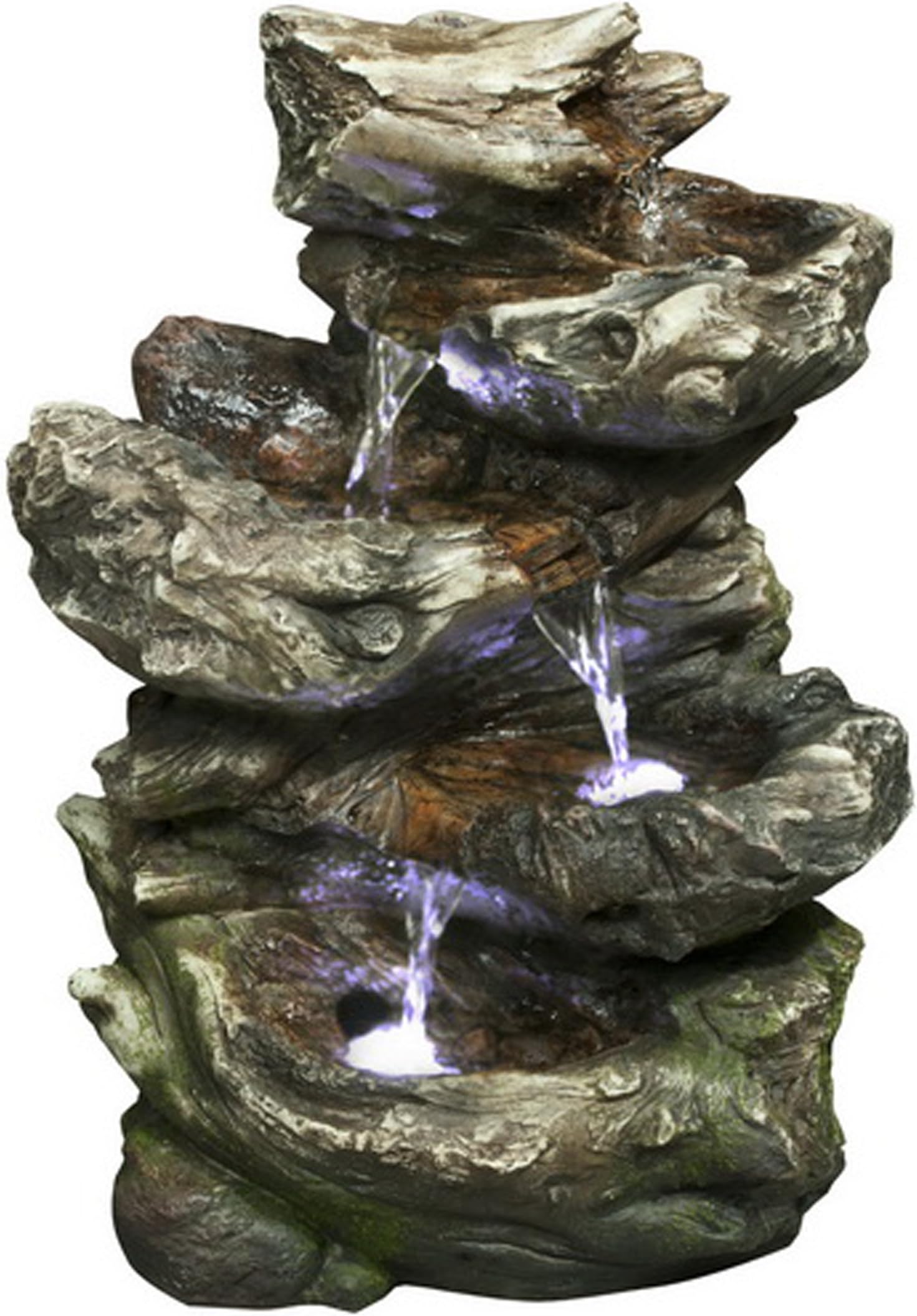 Amazon.com: Hi-Line Gift Ltd 4-Level Log Waterfall Fountain, Includes ...