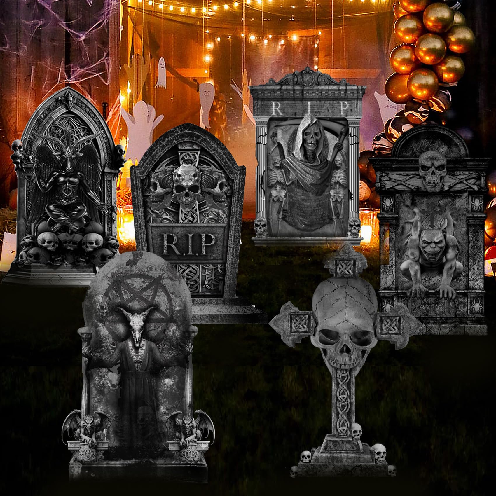 Amazon.com: ontigola 16 Inch Halloween Graveyard Tombstones Prop Yard ...