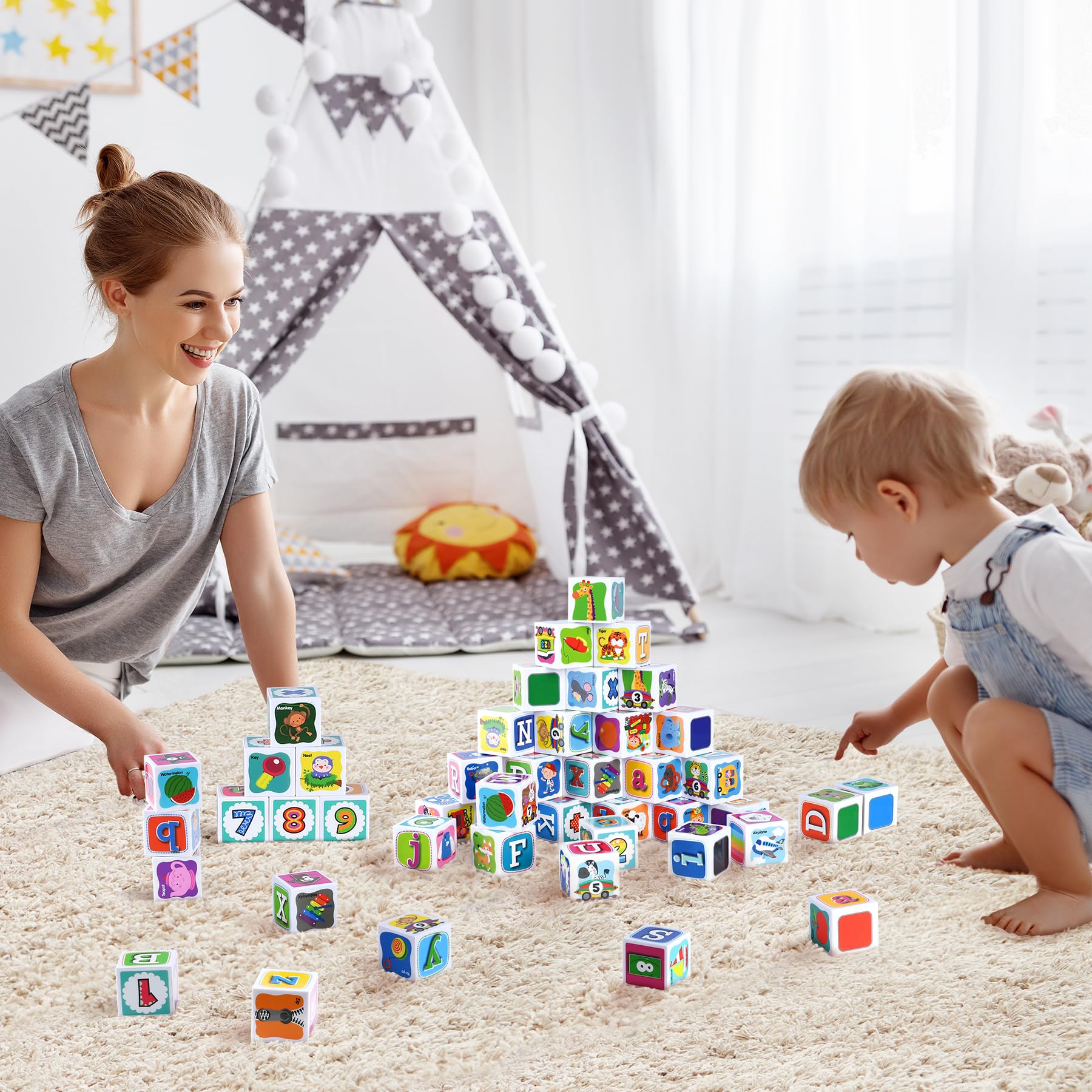 Snapklik.com : ABC Building Blocks For Toddlers 1-3,28pcs Plastic Baby ...