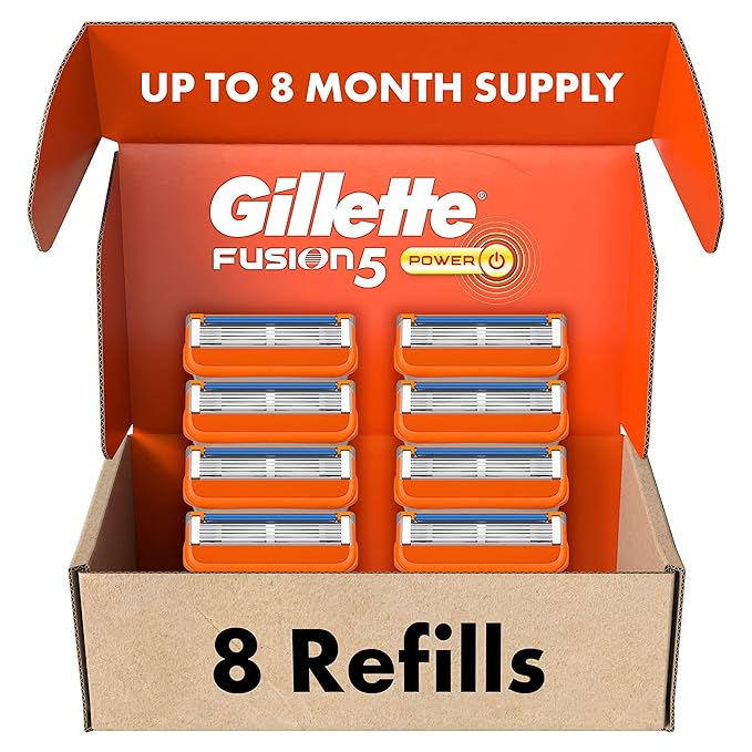 Amazon.com: Gillette Fusion5 Power Mens Razor Blade Refills, 8 Count ...