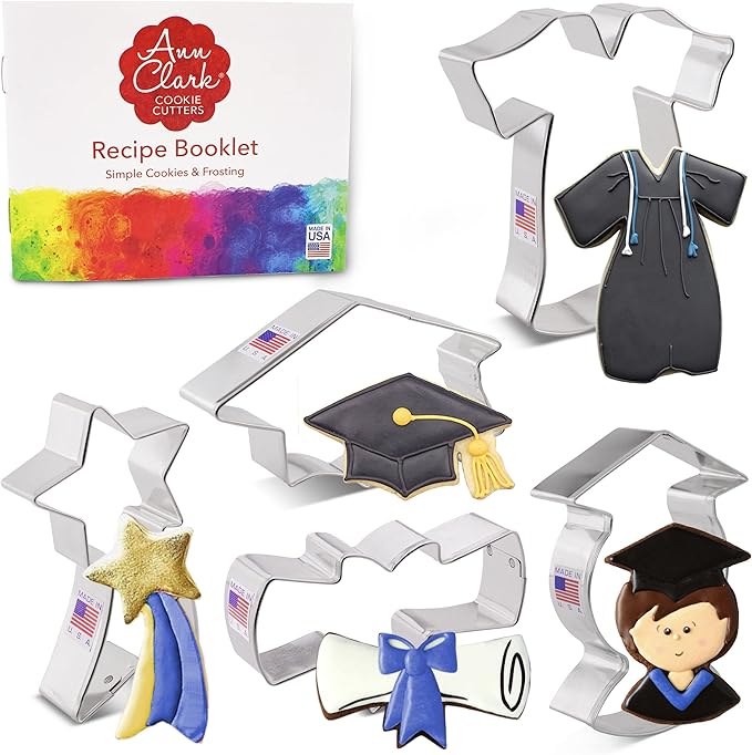 Amazon.com: Ann Clark Cookie Cutters Graduation Cookie Cutters 5-Pc ...