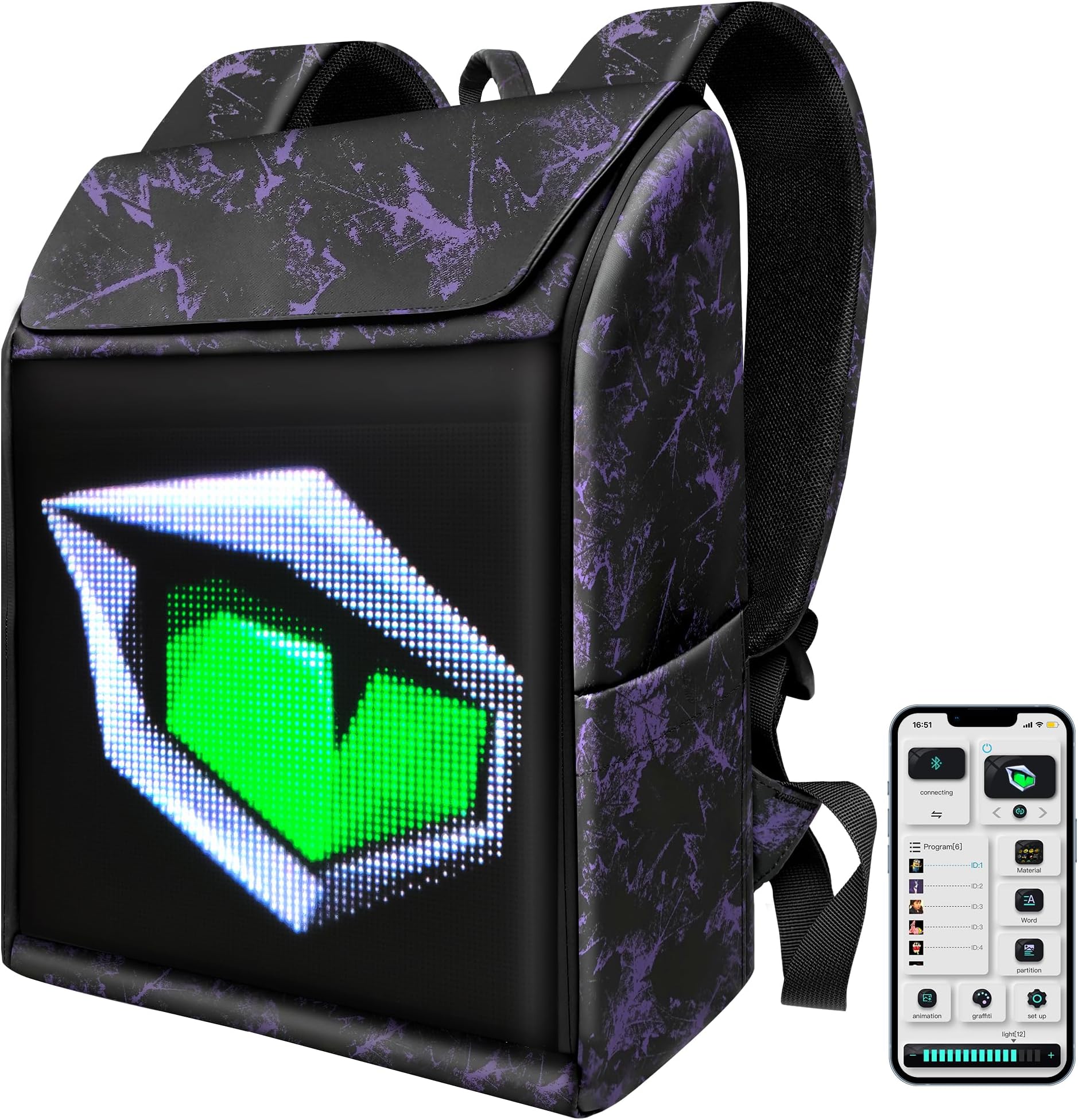 Amazon.com: XBAG LED Backpack Customizable Led Screen Hard Case Laptop ...