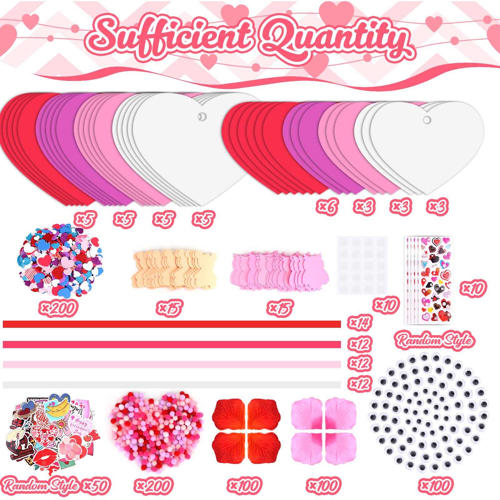 Snapklik.com : Valentines Day Craft Kit, 876 Pieces Heart Foam ...