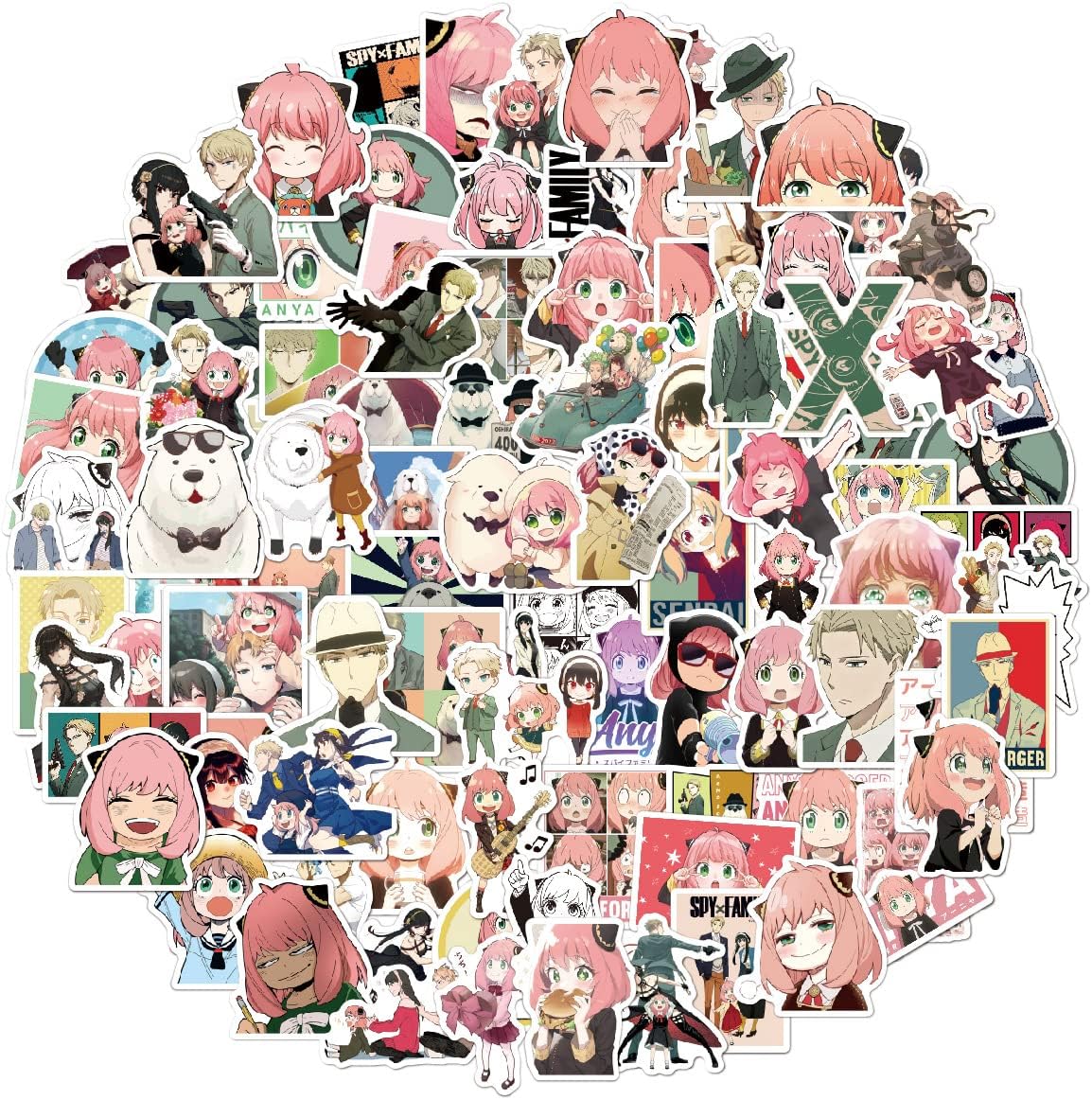Amazon.com: 100 Pcs SPY×Family Sticker, Waterproof Vinyl Adhesive ...