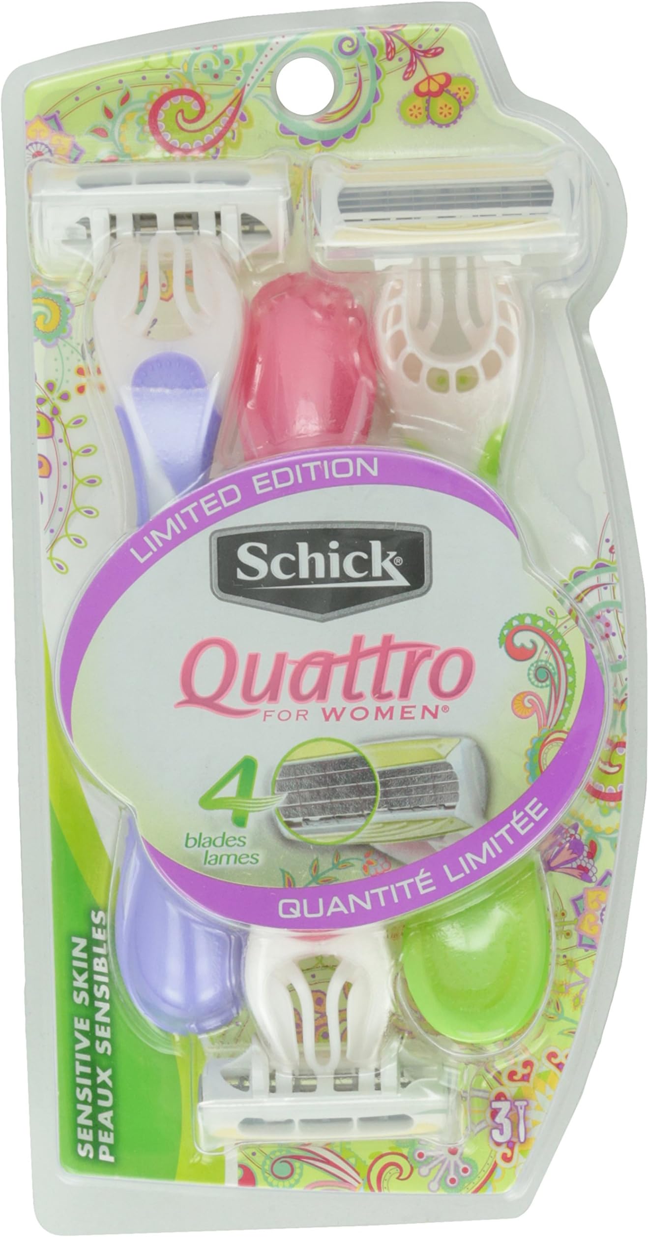 Amazon.com: Schick Quattro for Women Disposable Razors 3 ct : Beauty ...