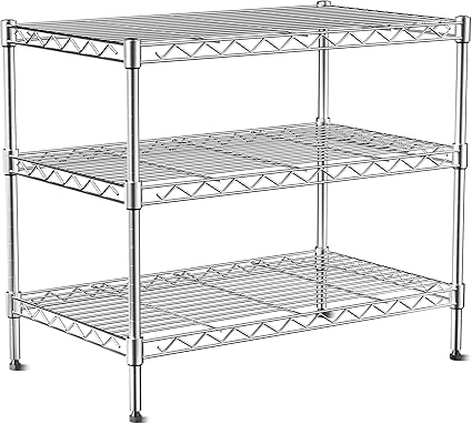 Amazon.com: VANZBON 750lbs 3-Tier Wire Shelf Rack,24" Dx14 Wx22 H ...