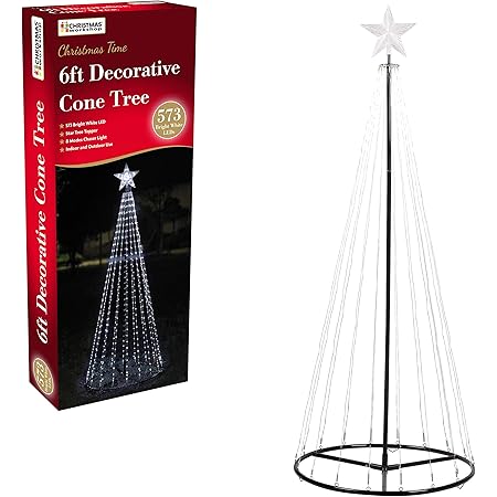 CHRISTOW Maypole Christmas Tree, Light Up Outdoor Decoration, Flashing ...