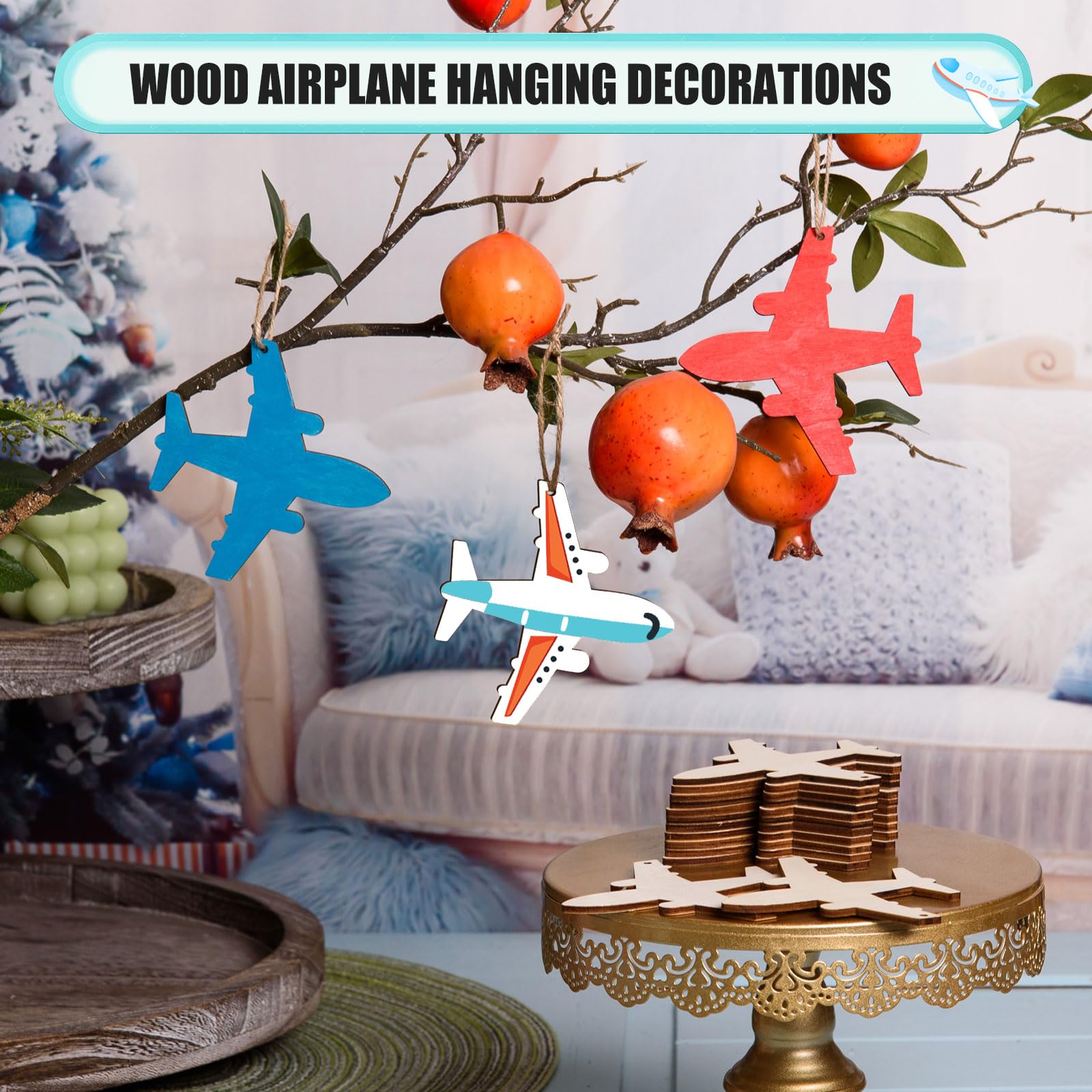 Snapklik.com : AWIZOM 48 Pcs Wooden Airplane Cutouts Unfinished Wooden ...